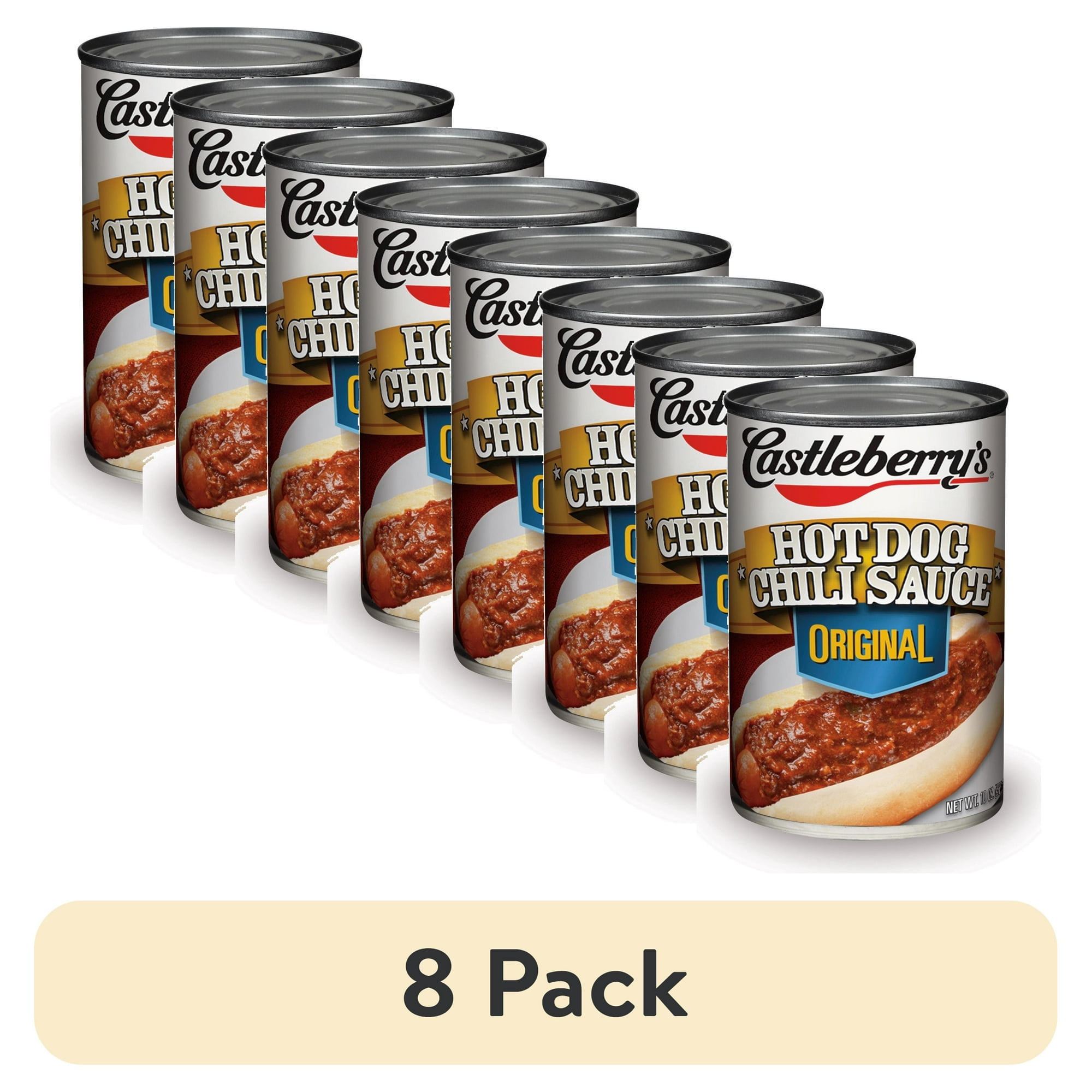 (8 pack) Castleberry's Original Hot Dog Chili Sauce, 10 oz Can ...