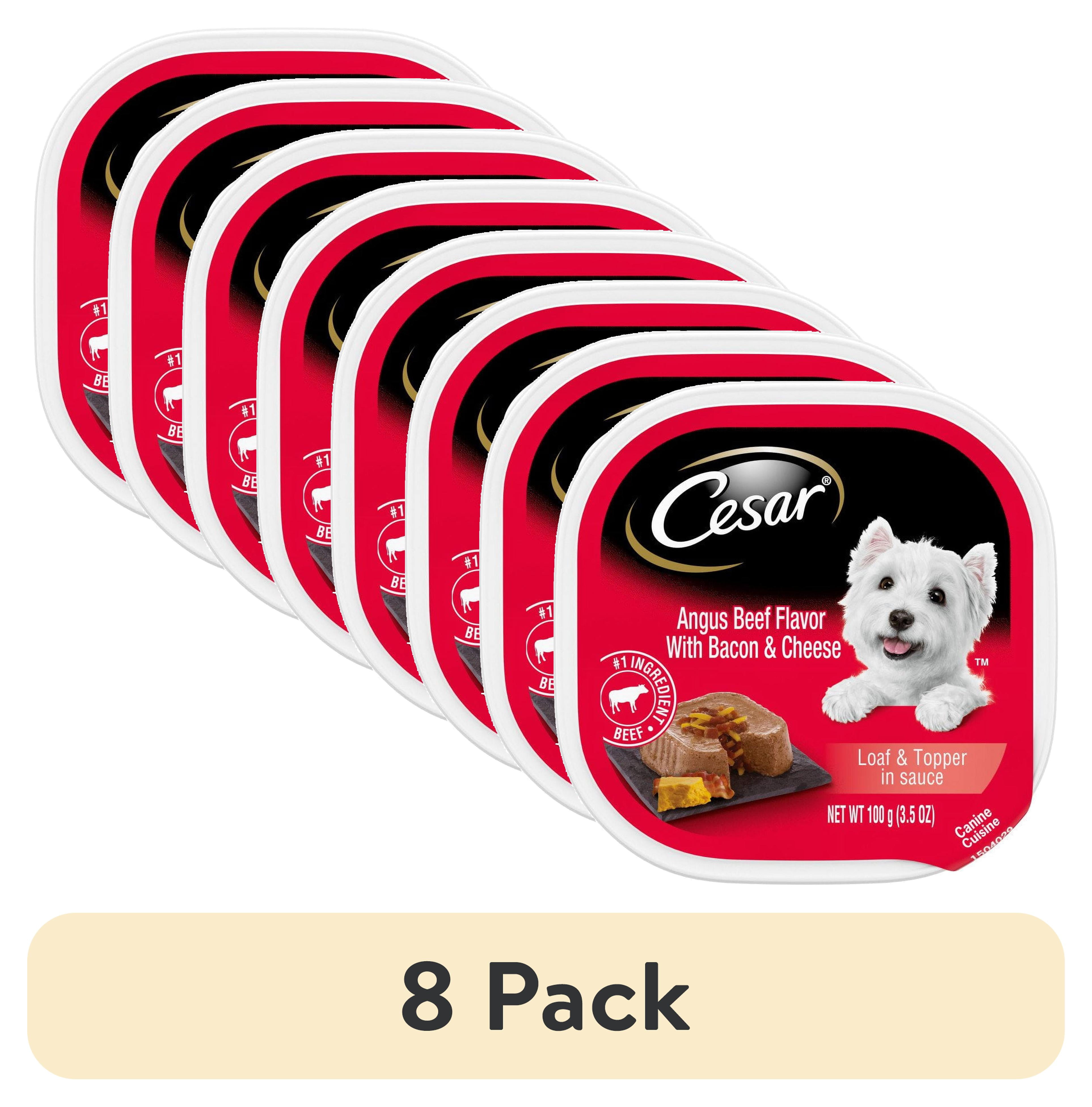 (8 pack) Cesar Loaf And Topper Angus Beef With Bacon And Cheese Wet Dog ...