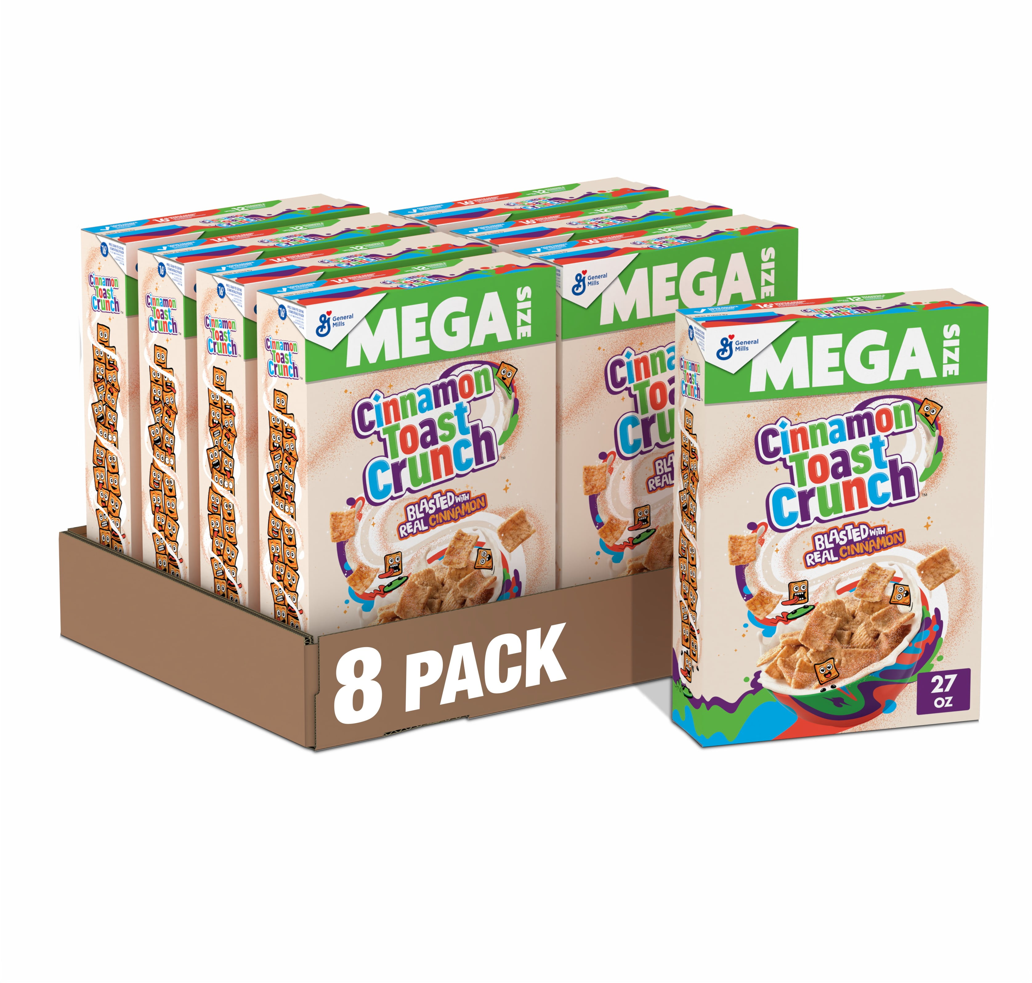 (8 pack) (8 pack) Cinnamon Toast Crunch Breakfast Cereal, Crispy ...