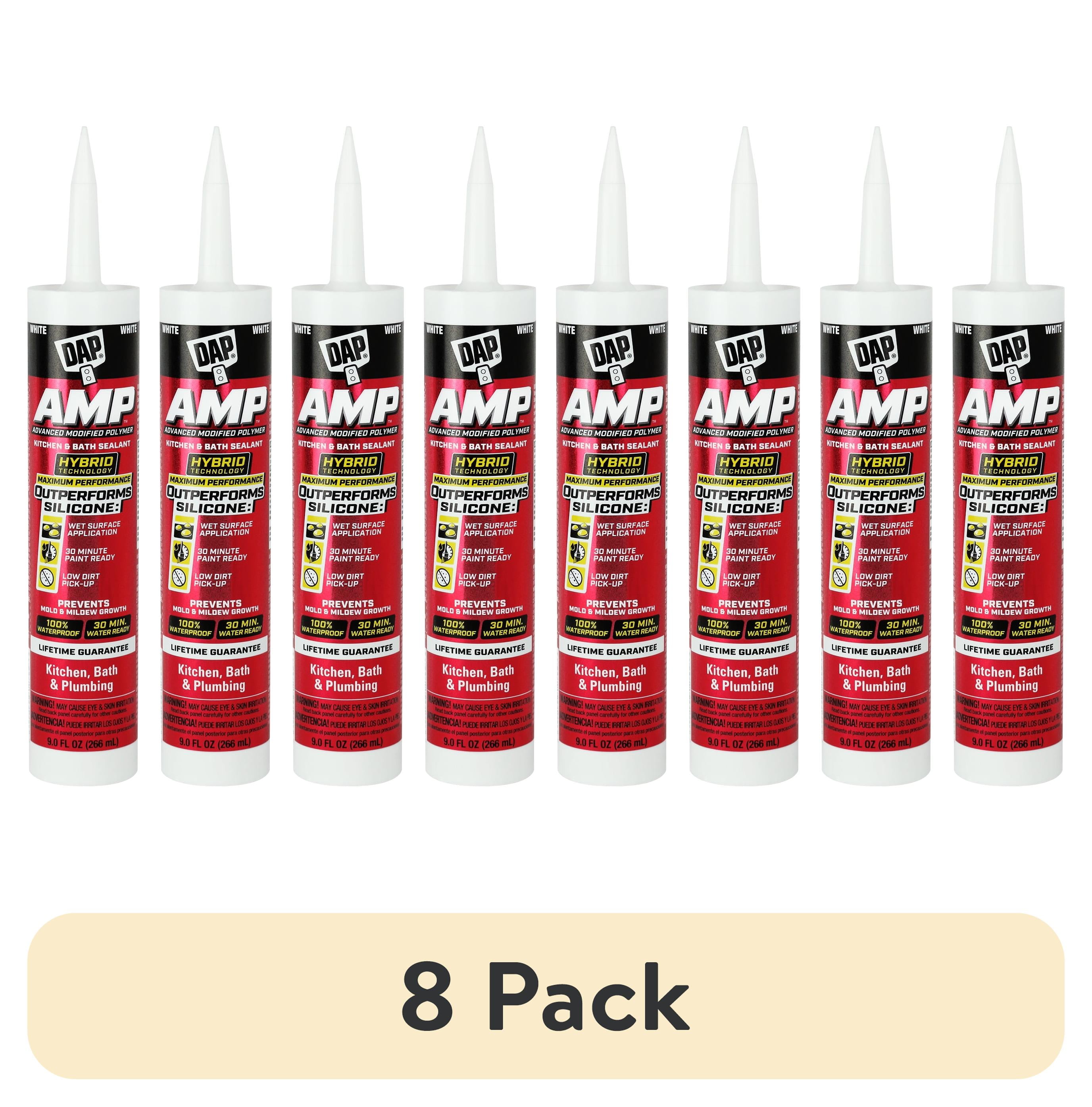 (8 pack) DAP AMP 9 oz White Kitchen and Bath Sealant - Walmart.com