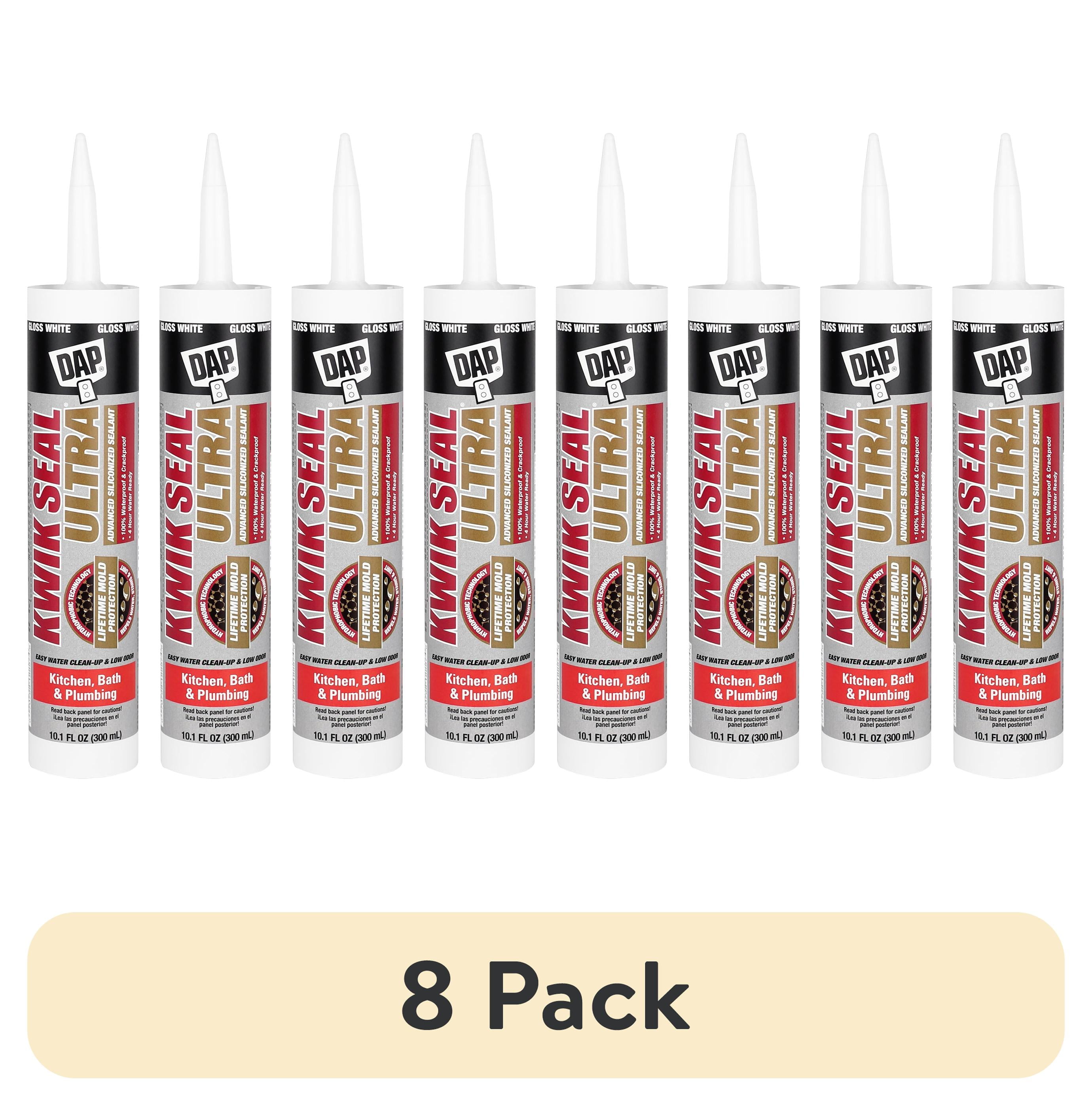 (8 pack) DAP Kwik Seal Ultra 10.1 oz White Silicone Kitchen and Bath ...
