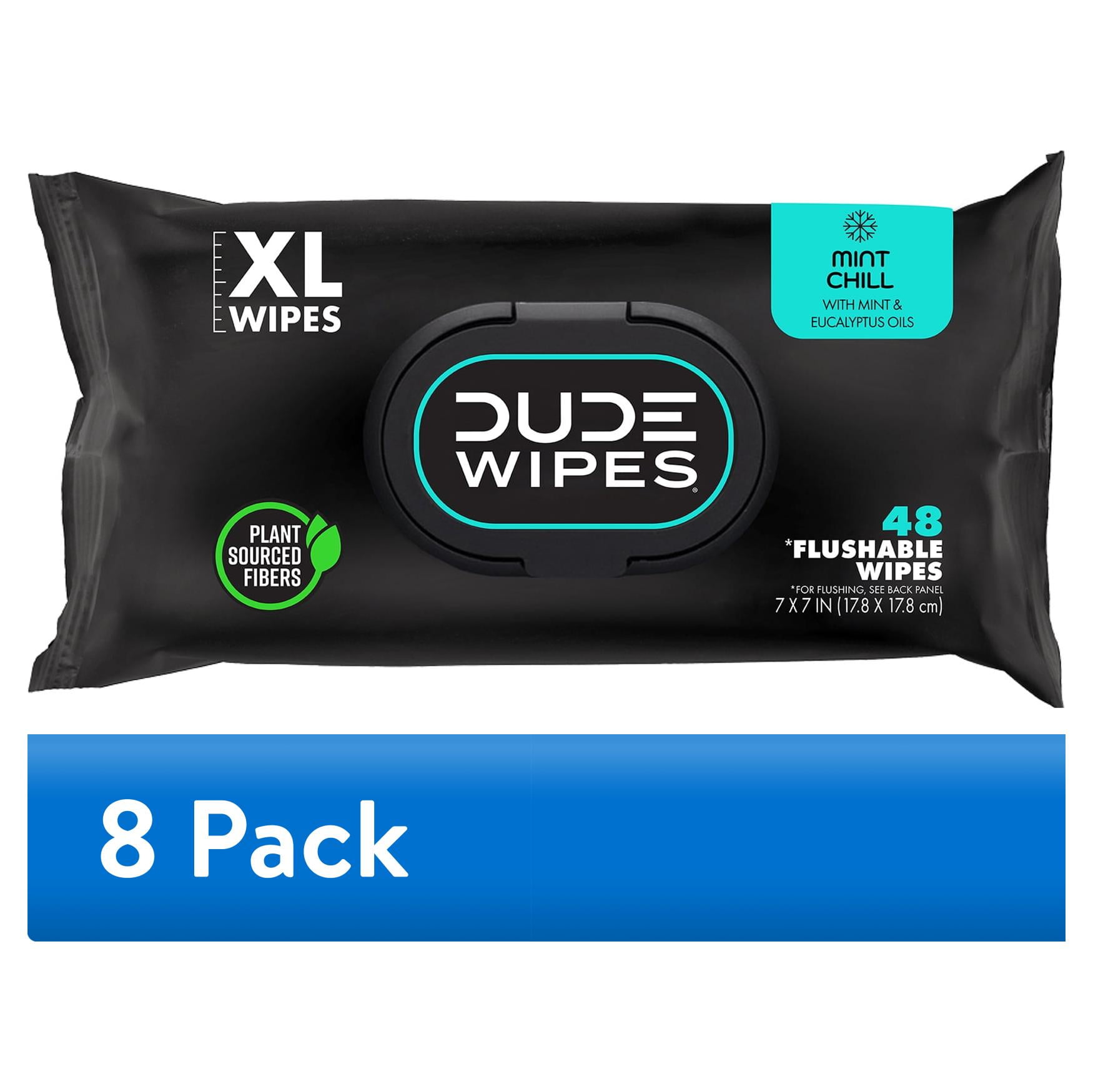 (8 pack) DUDE Flushable Wipes for Men, Mint Chill, 48 Count - Walmart.com