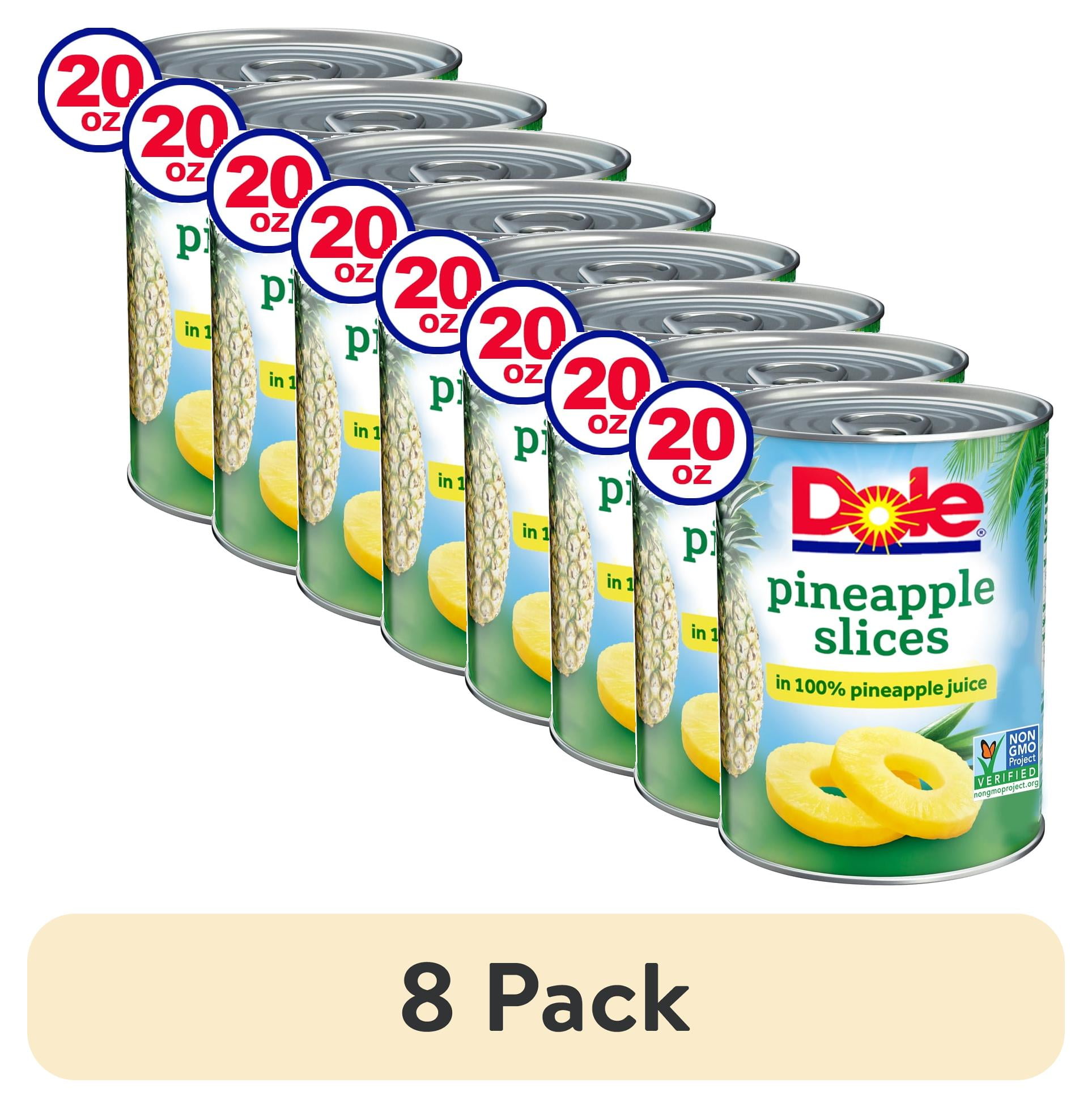 (8 pack) Dole Pineapple Slices in 100% Pineapple Juice, 20 oz Can ...
