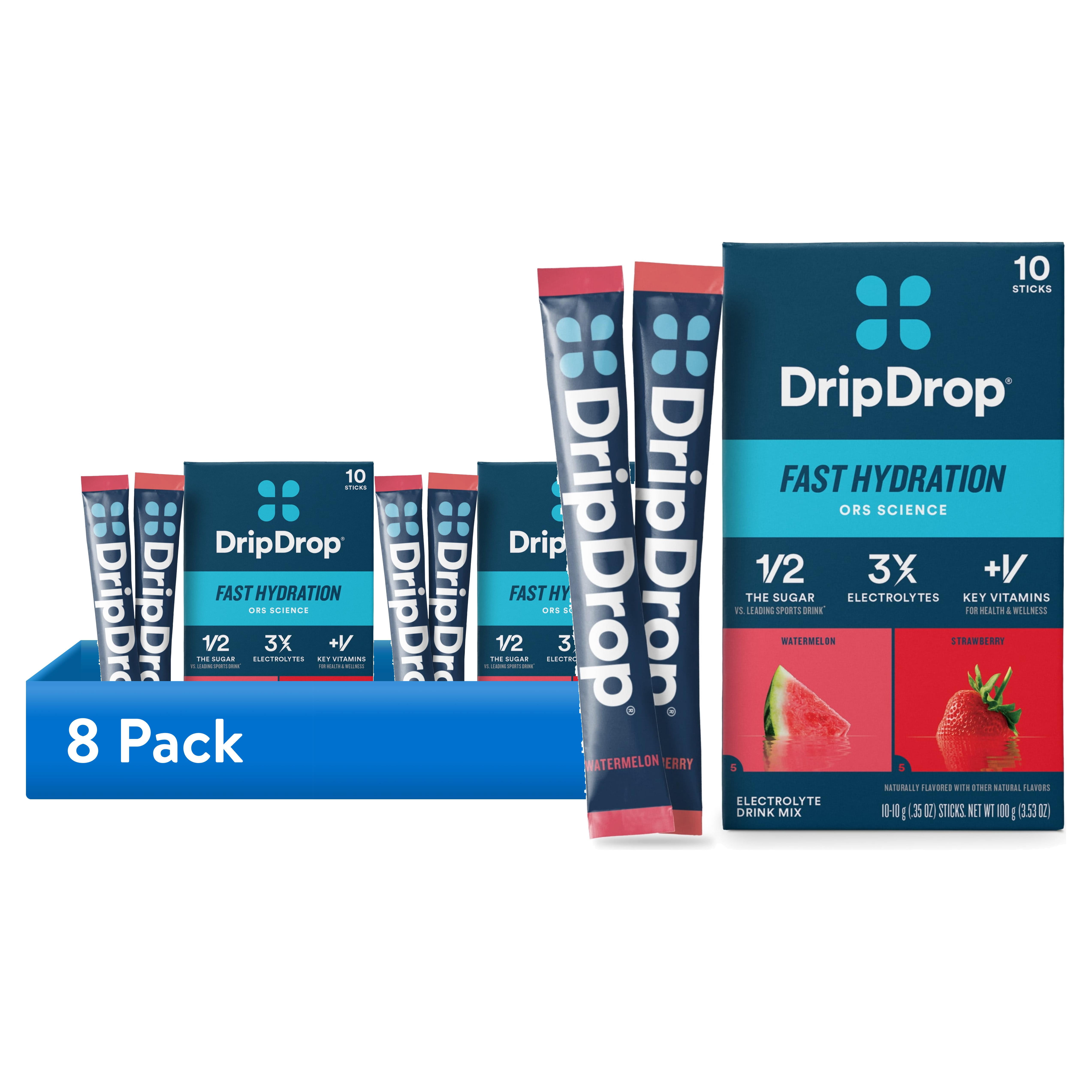 (8 pack) DripDrop Classic Fast Hydration - Watermelon and Strawberry ...