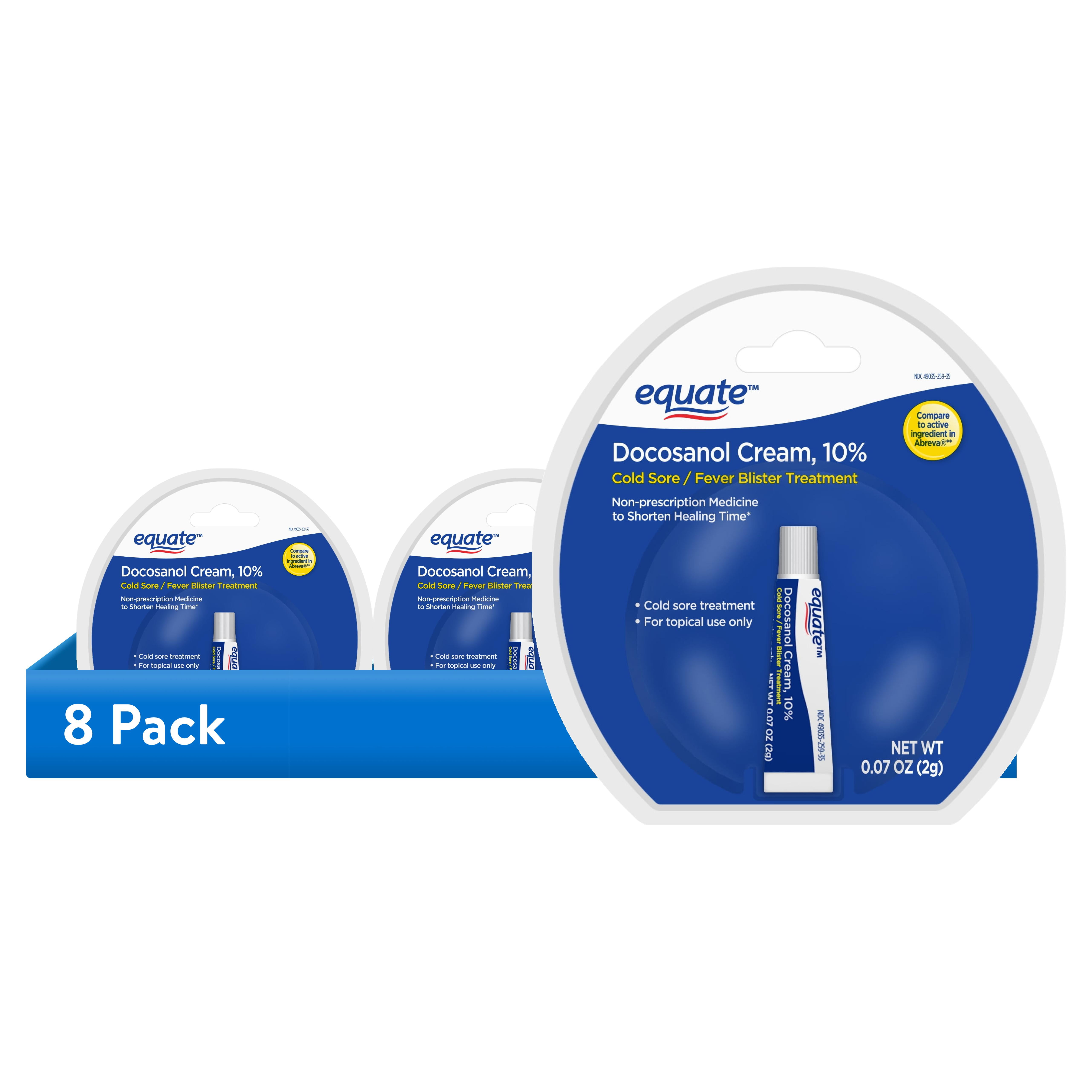 (8 pack) Equate Cold Sore and Fever Blister Treatment Docosanol 10% ...