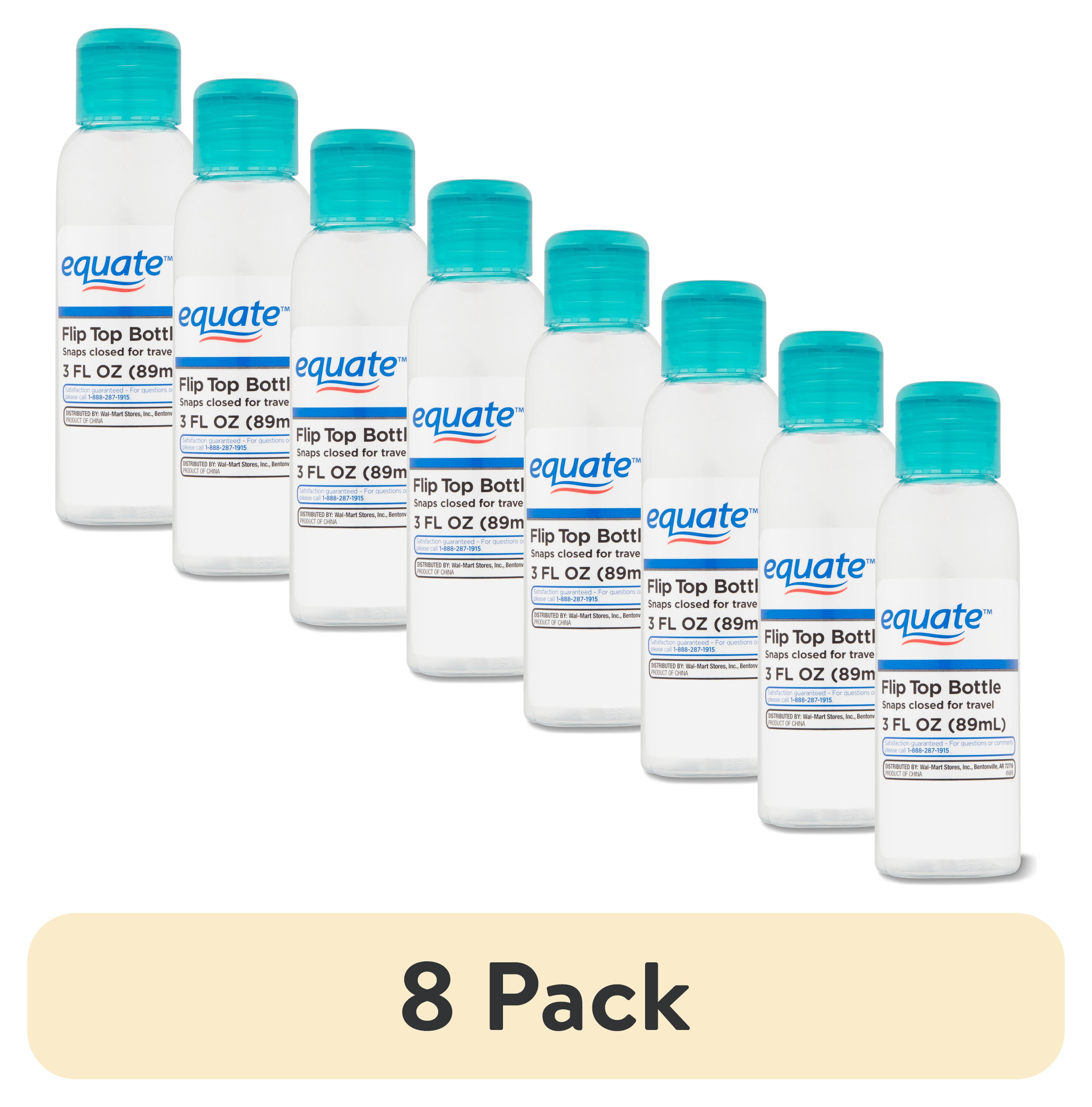 (8 pack) Equate Plastic Flip Top Travel Bottle for Toiletries, Color ...