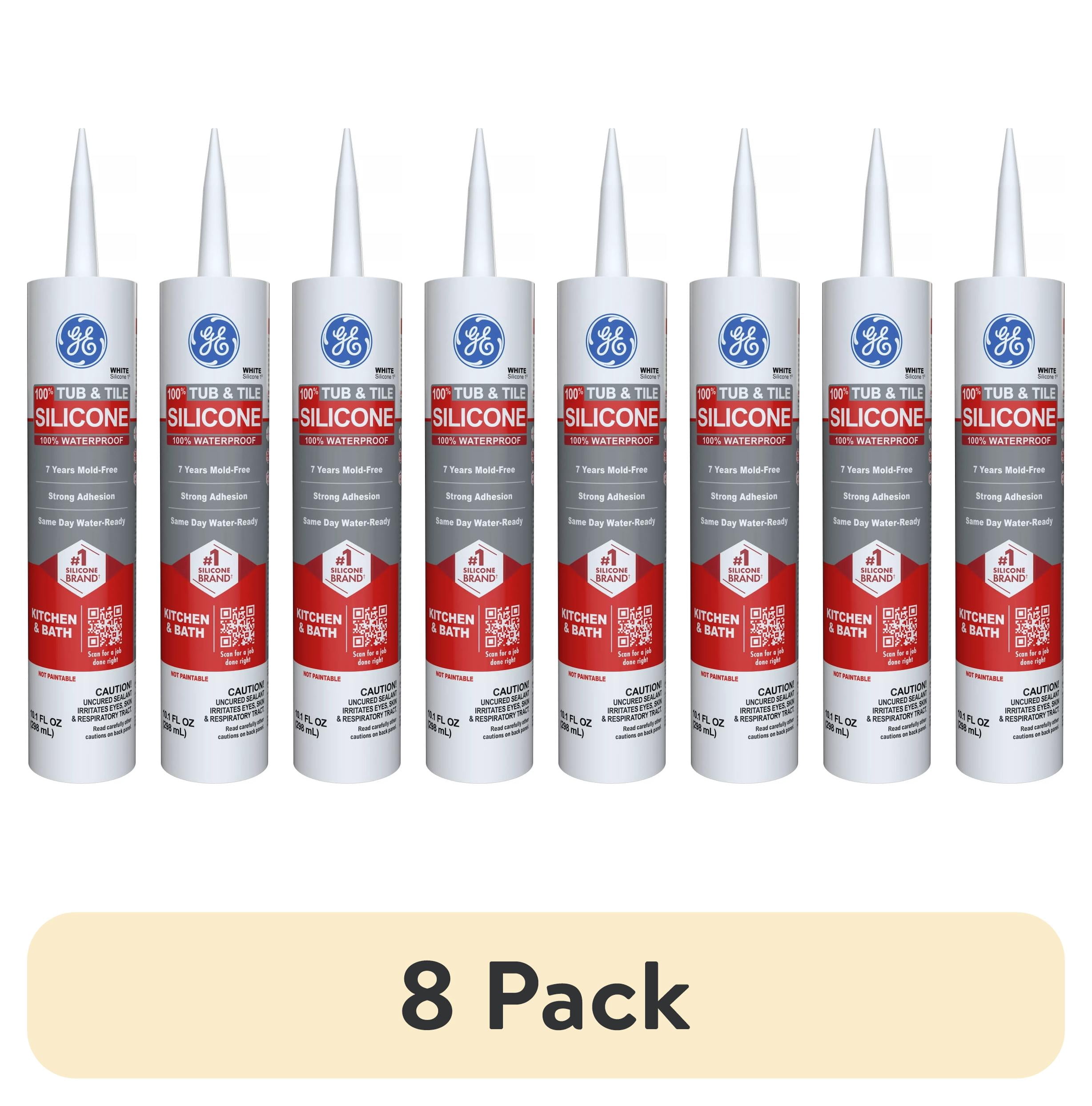 (8 pack) GE Silicone 1 Tub & Tile, Pack of 1, White 10.1 fl oz ...