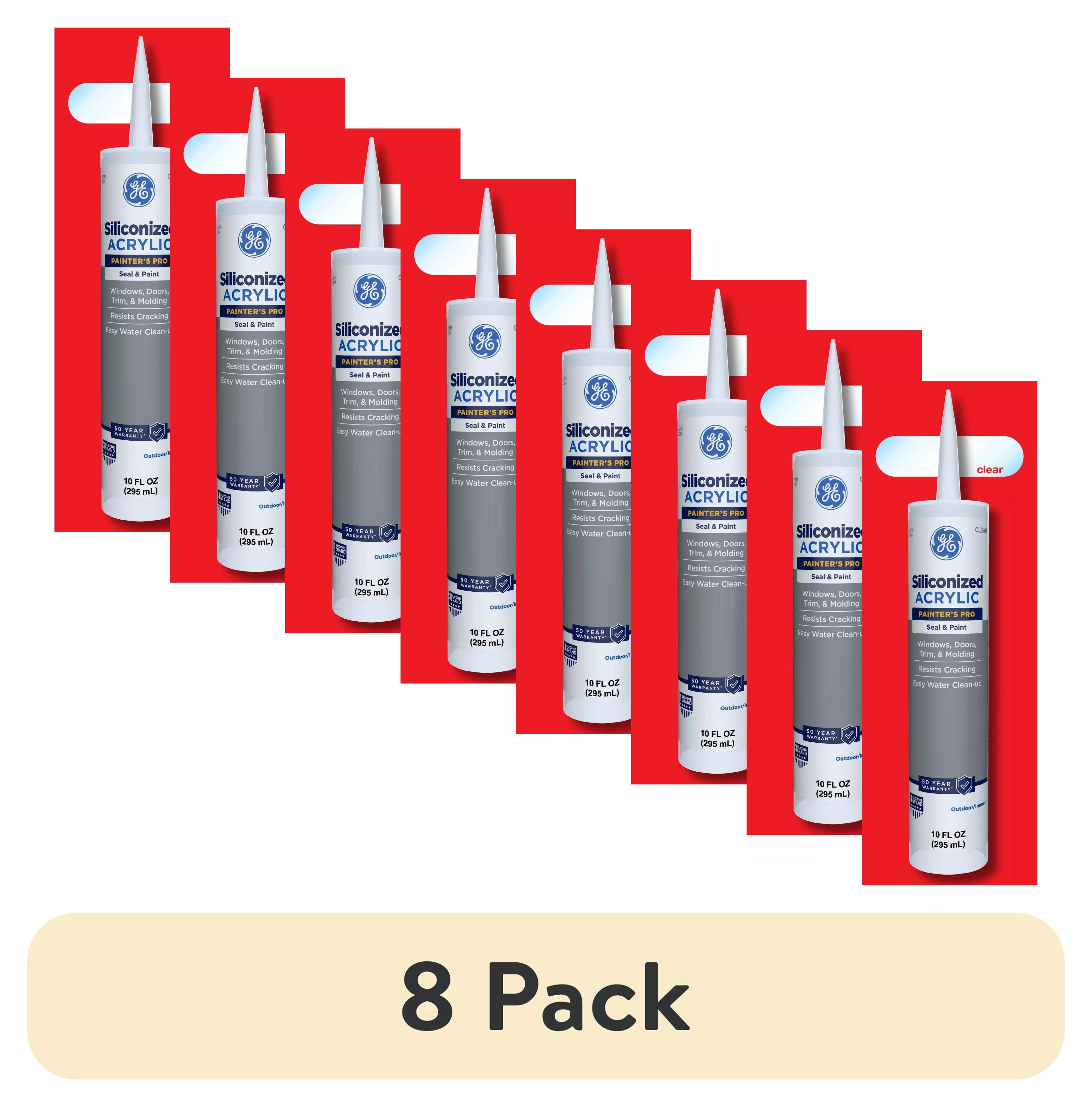 (8 pack) GE Siliconized Acrylic Painters Pro Sealant Seal & Paint, Pack ...