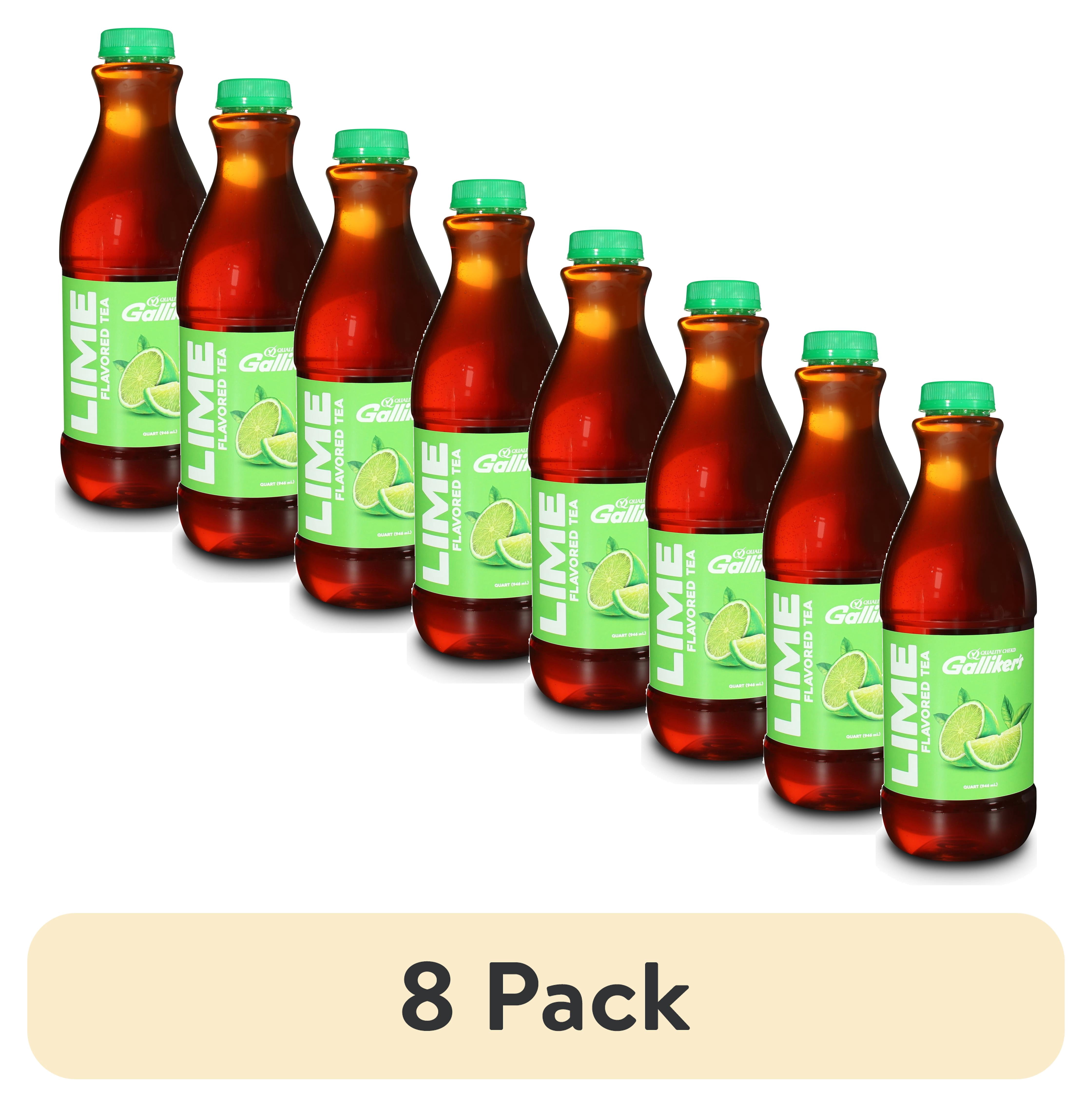 (8 pack) Galliker Lime Iced Tea Naturally Caffeinated, Quart Plastic ...