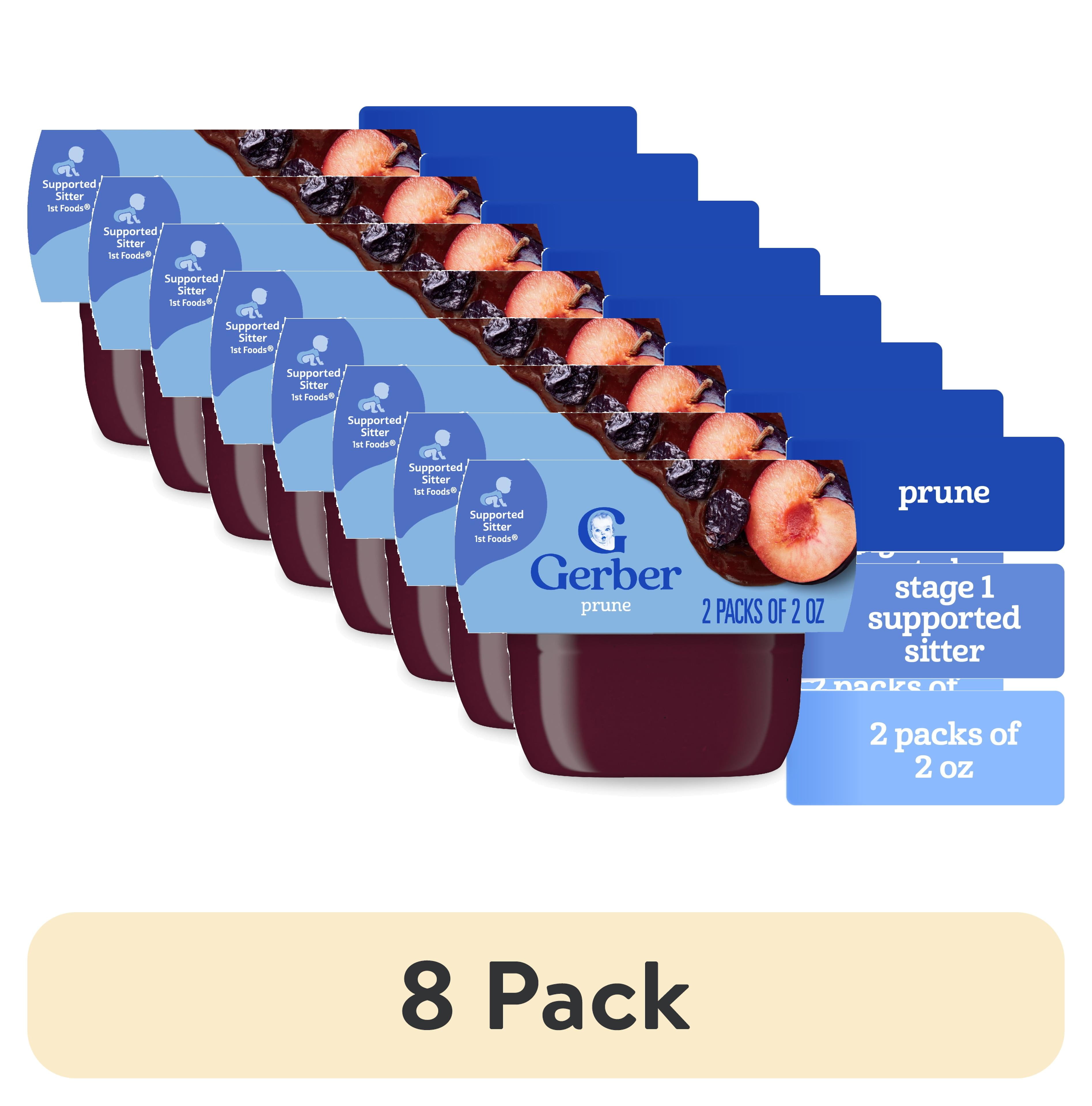 (8 pack) Gerber 1st Foods Baby Food, Prune, 2 oz Tubs (2 Pack ...