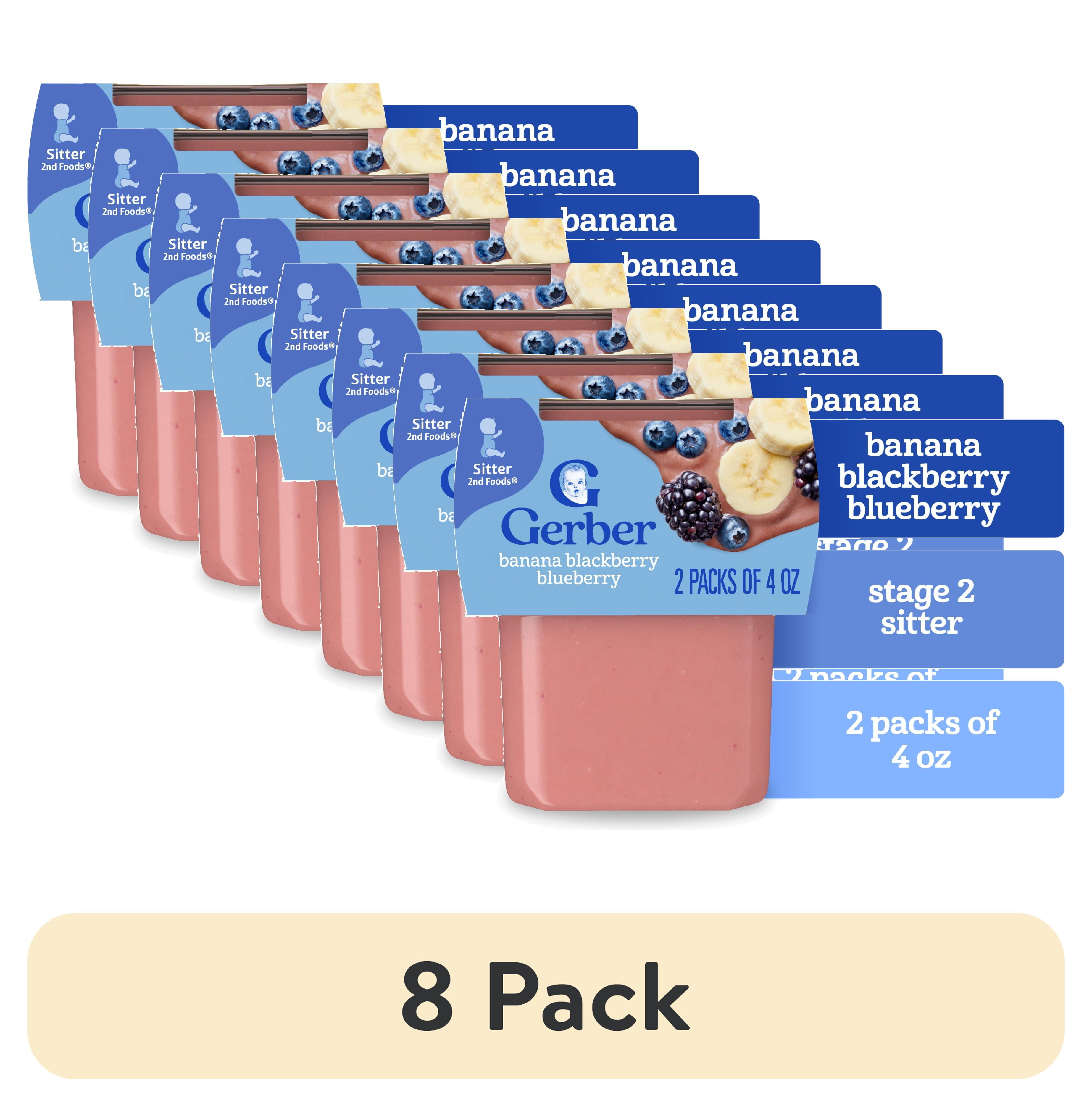 (8 pack) Gerber 2nd Foods Baby Food, Banana Blackberry Blueberry, 4 oz ...