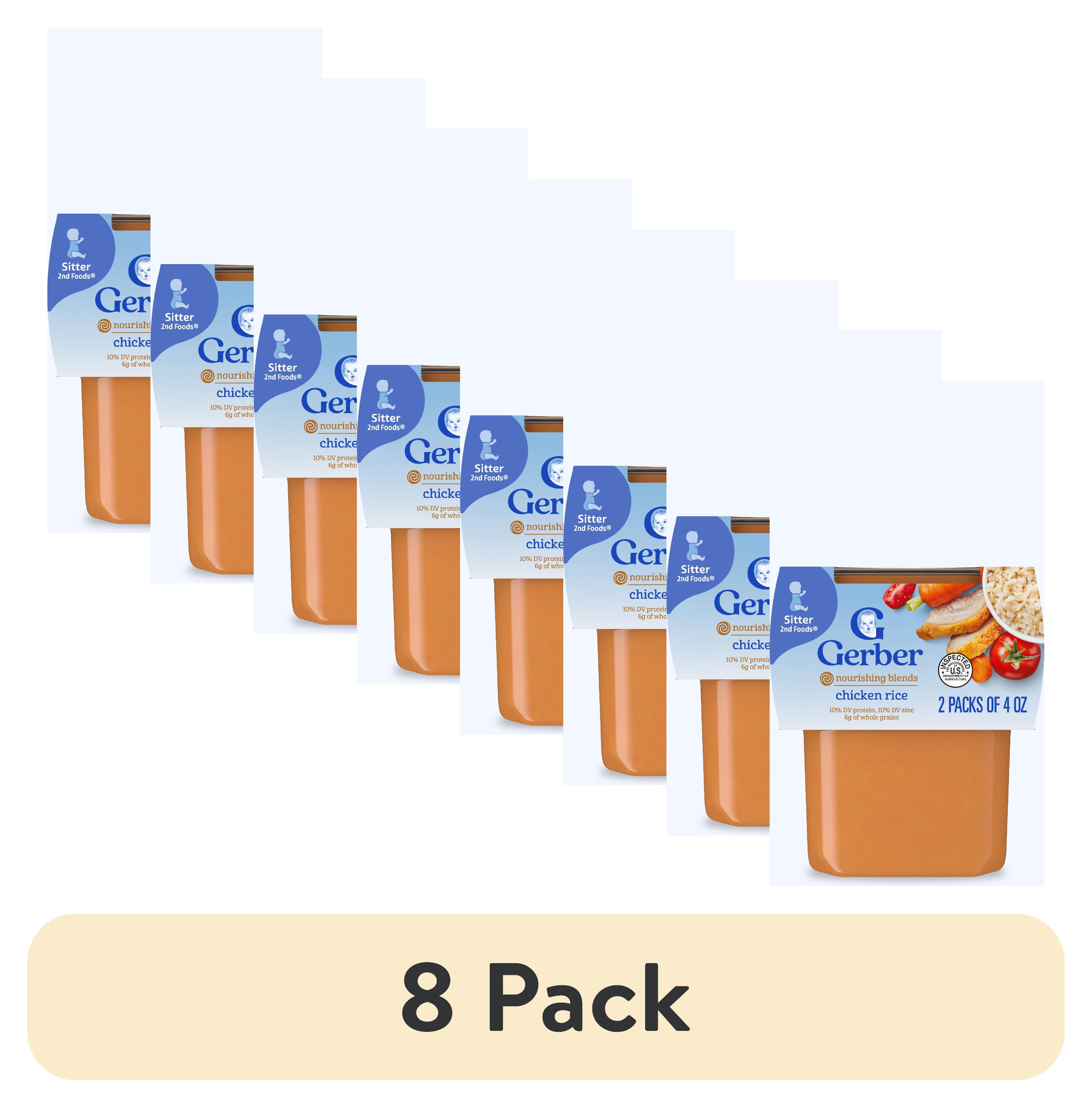 (8 pack) Gerber 2nd Foods PowerBlend Baby Food Chicken and Rice, 4 oz ...