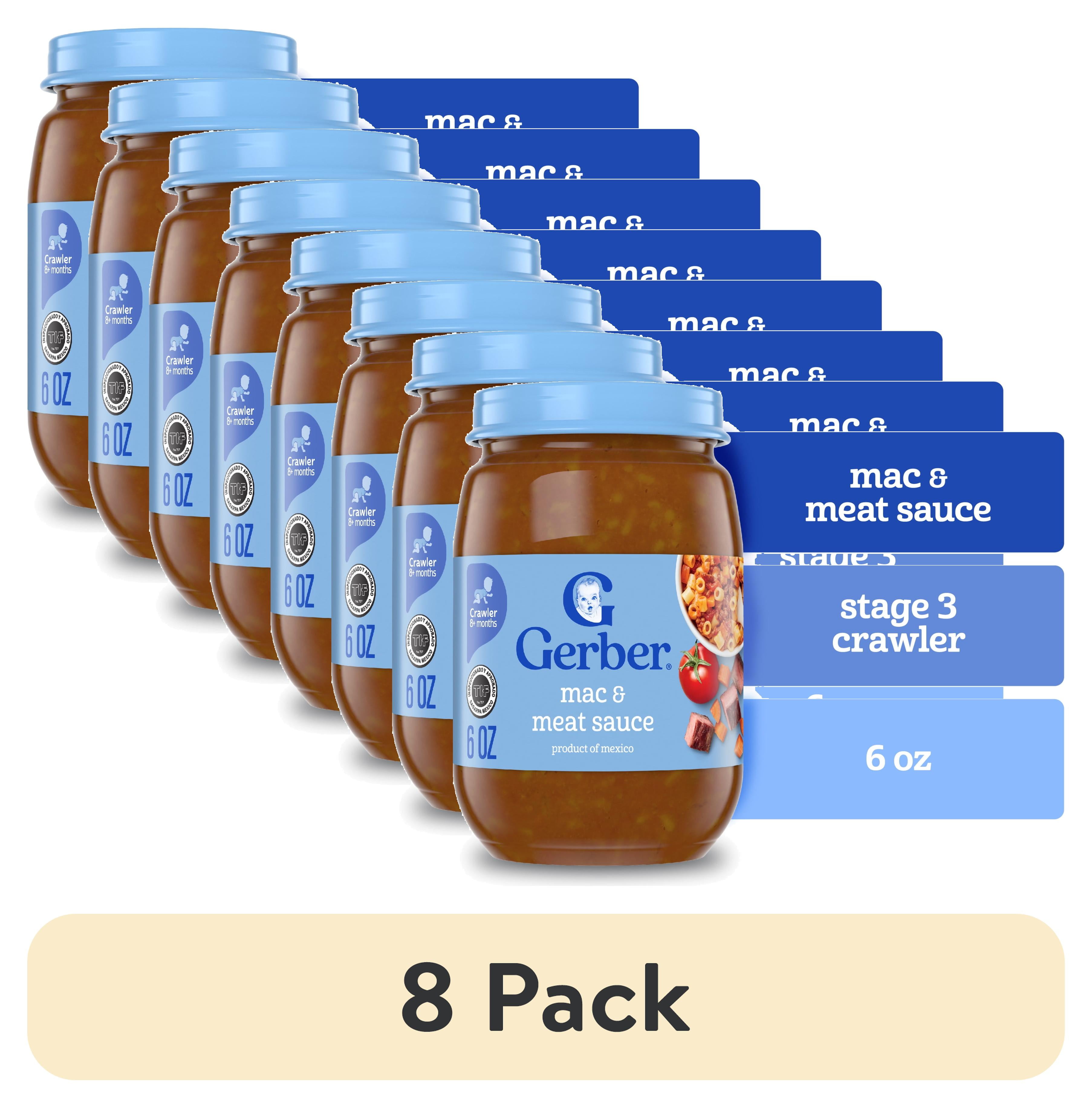 (8 pack) Gerber 3rd Foods Mealtime for Baby Baby Food, Mac & Meat Sauce ...