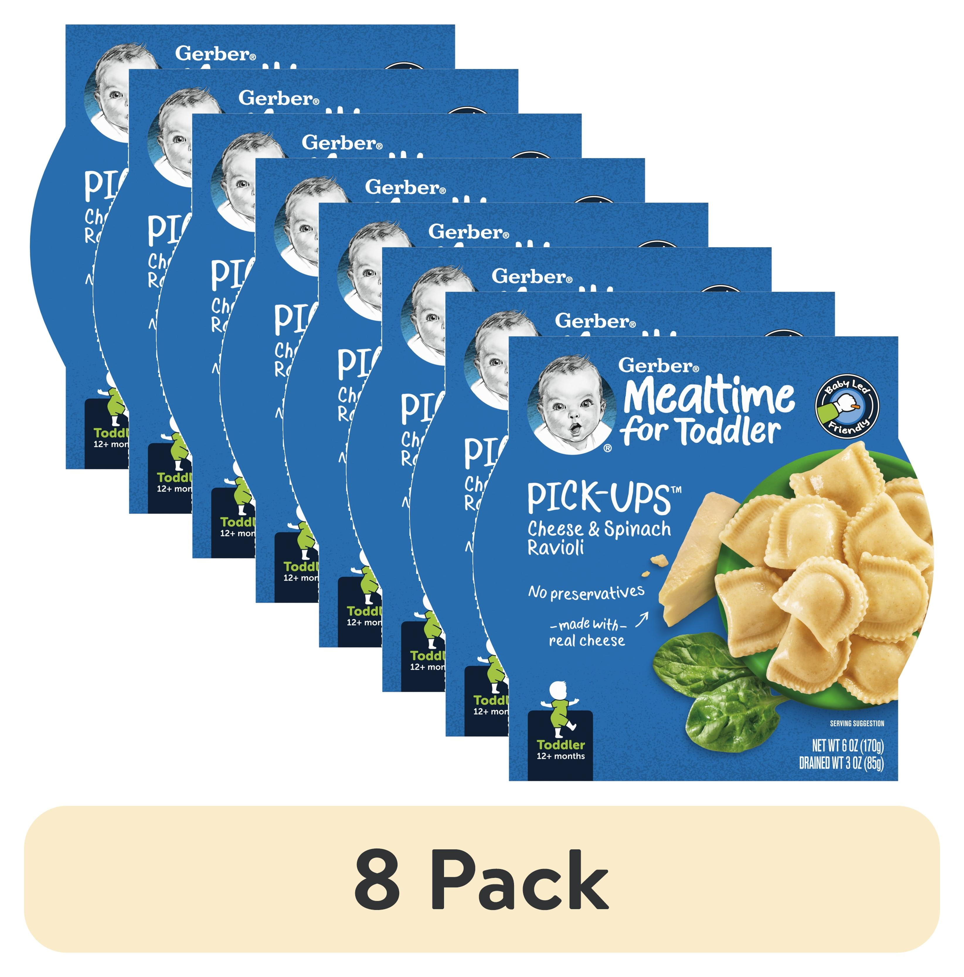 (8 pack) Gerber Mealtime for Toddler, Pick-Ups, Cheese & Spinach ...