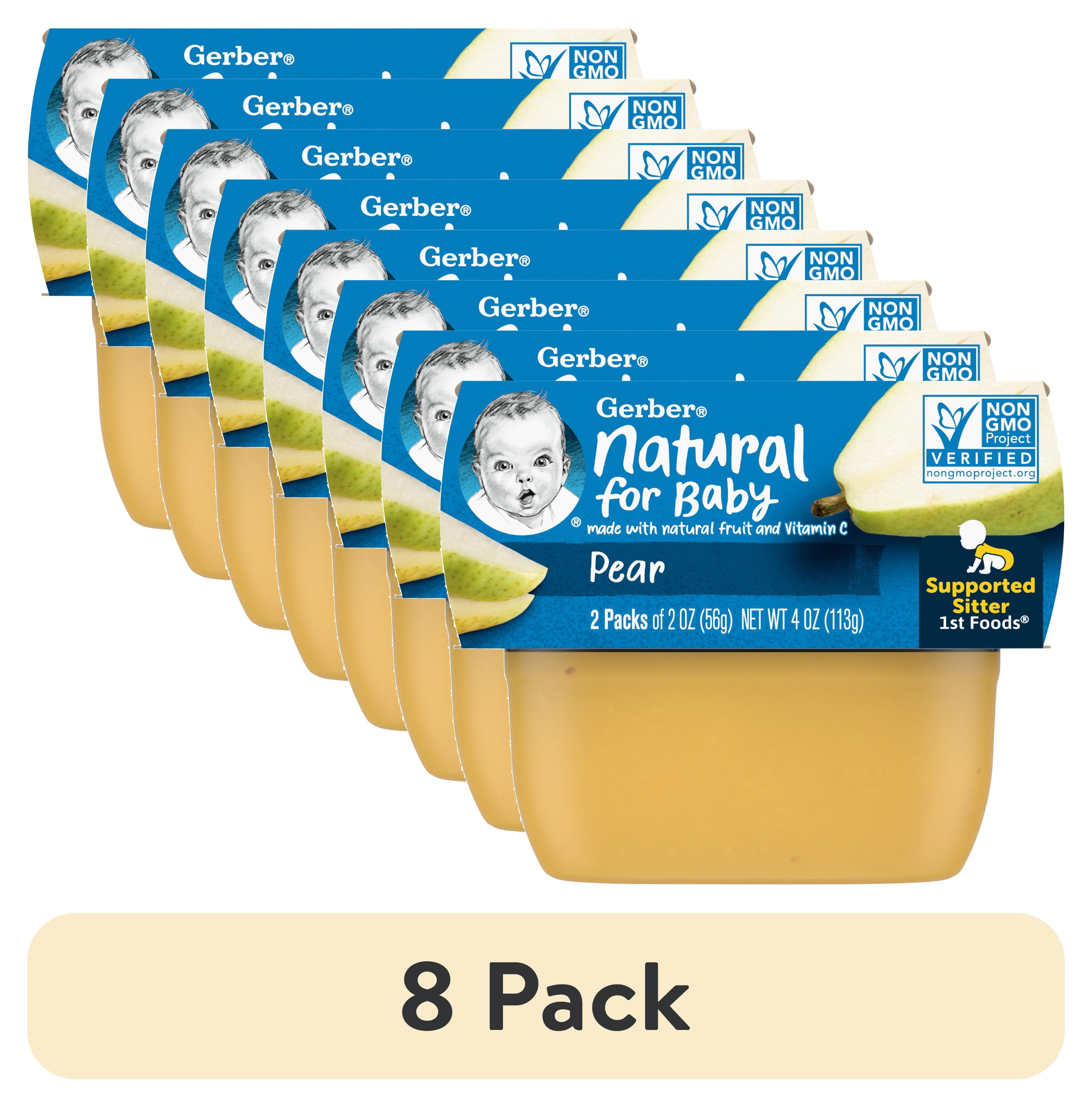 (8 pack) Gerber Stage 1 Baby Food Pear Puree, 2 oz Tubs (2 Pack ...