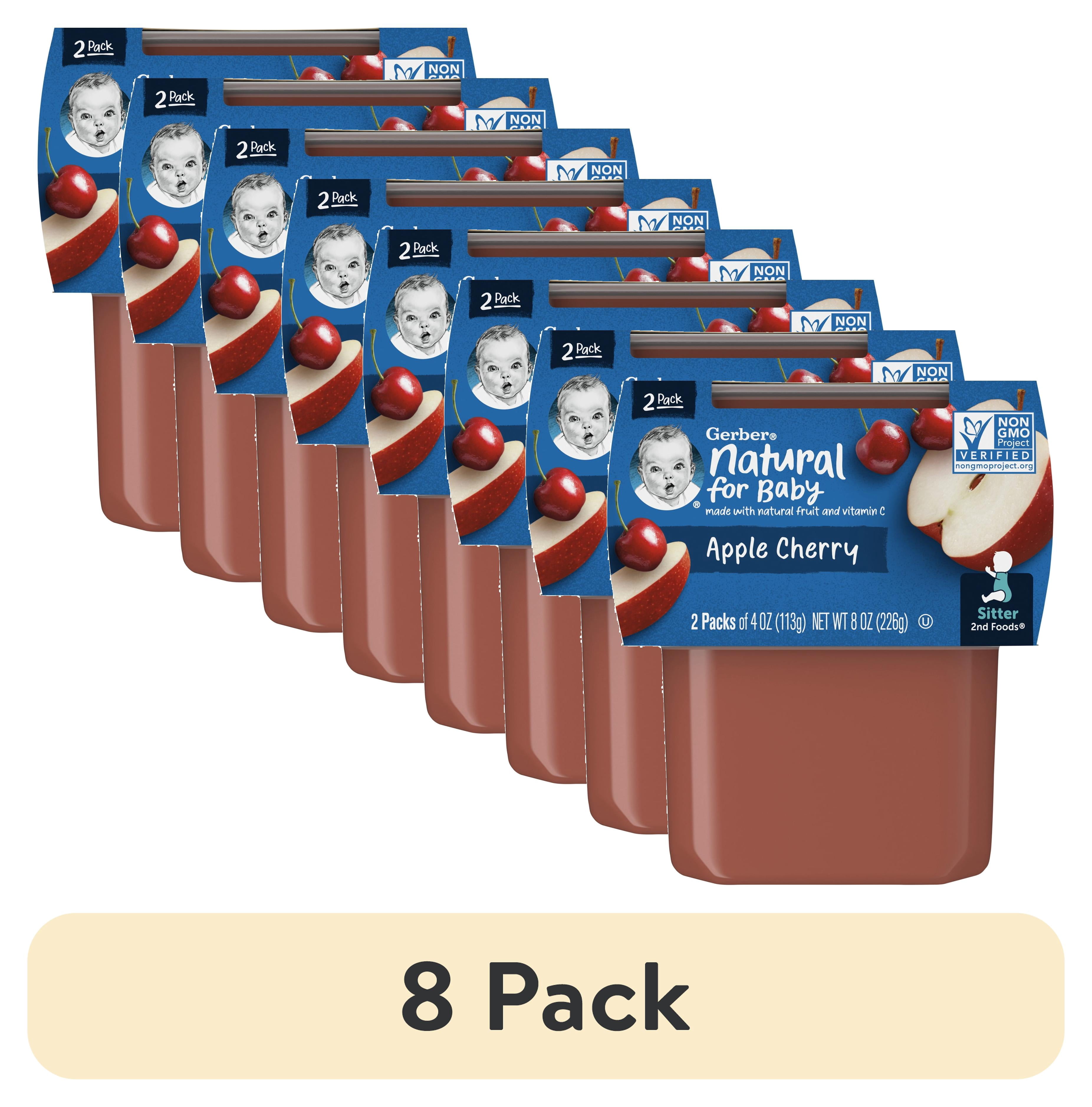 (8 pack) Gerber Stage 2 Baby Food, Apple Cherry, 4 oz Tubs (2 Pack ...