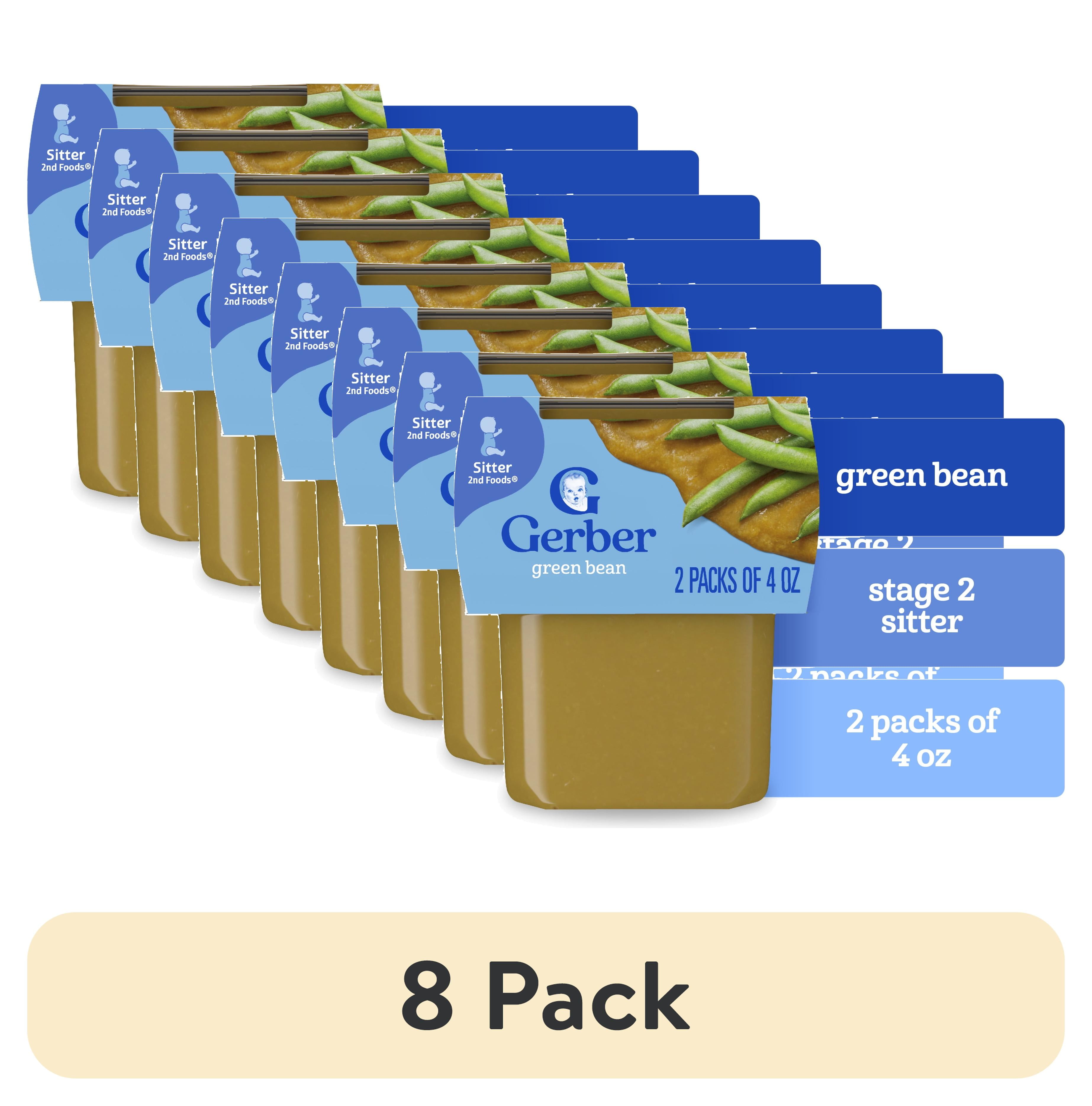(8 pack) Gerber Stage 2 Baby Food, Green Beans Puree Tubs, Baby Puree ...