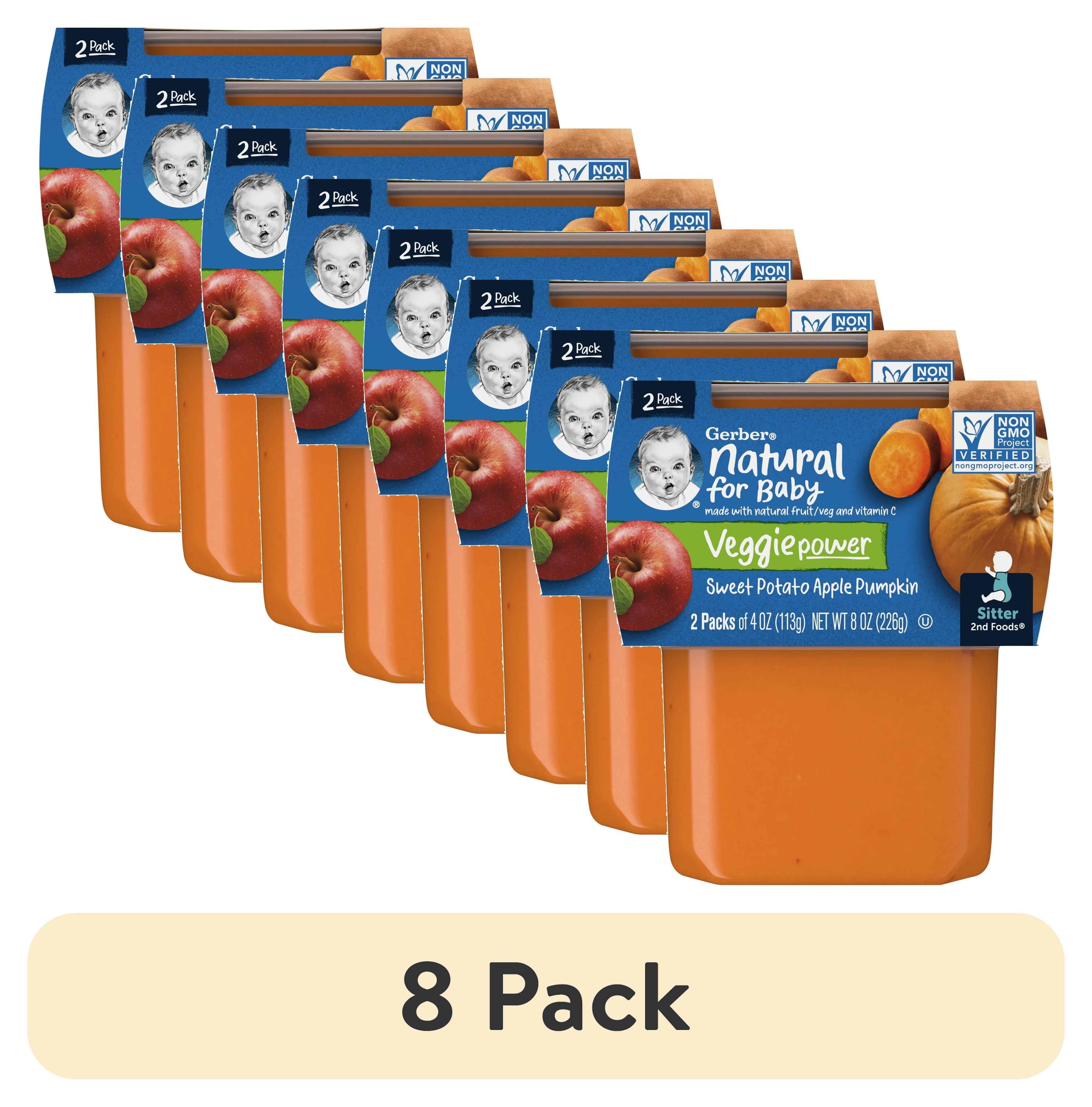 (8 pack) Gerber Stage 2 Baby Food, Sweet Potato Apple Pumpkin, 4 oz ...