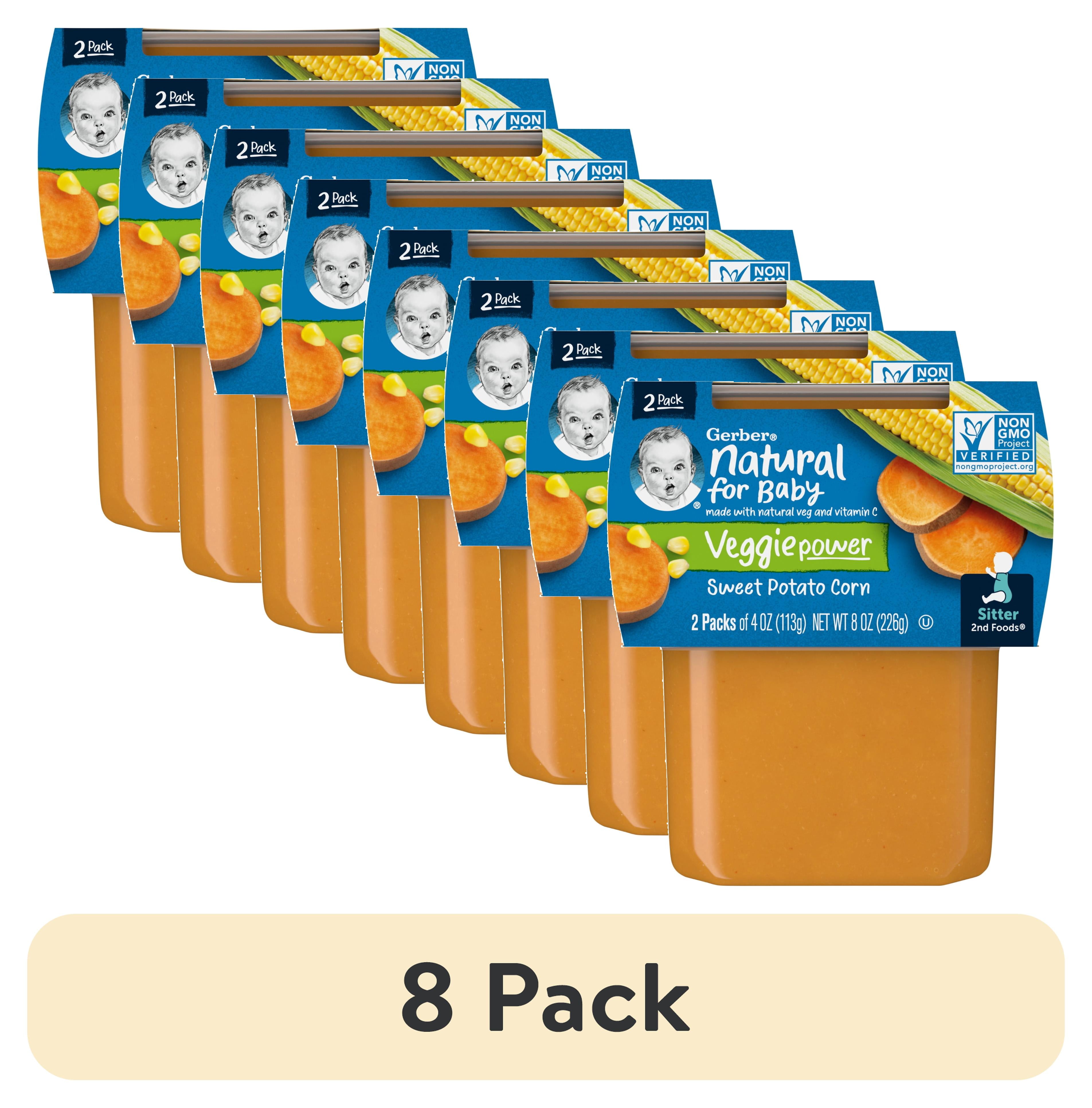 (8 pack) Gerber Stage 2 Baby Food, Sweet Potato Corn, 4 oz Tubs (2 Pack ...