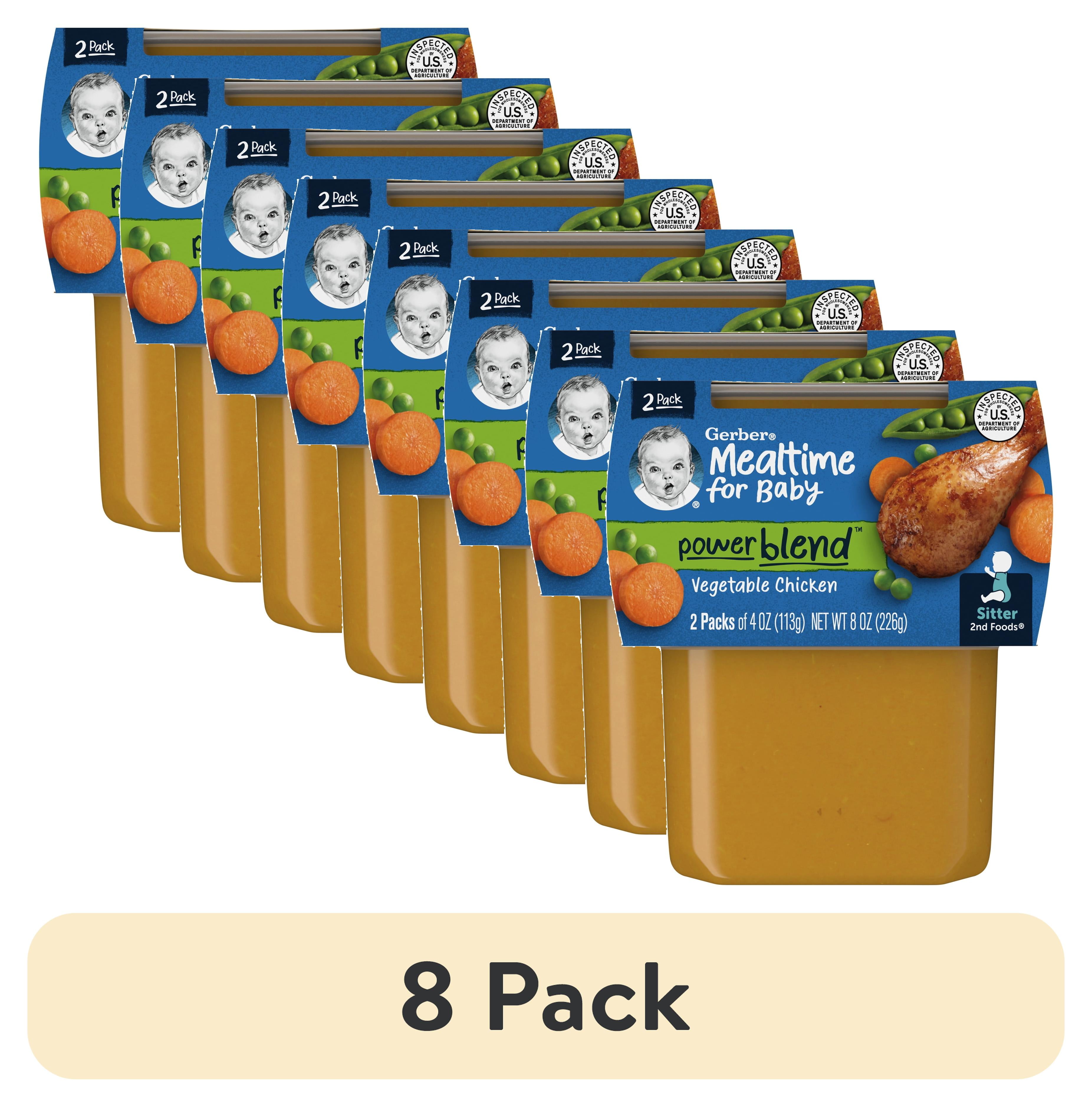 (8 pack) Gerber Stage 2 Baby Food, Vegetable Chicken Dinner Puree, 4 oz ...