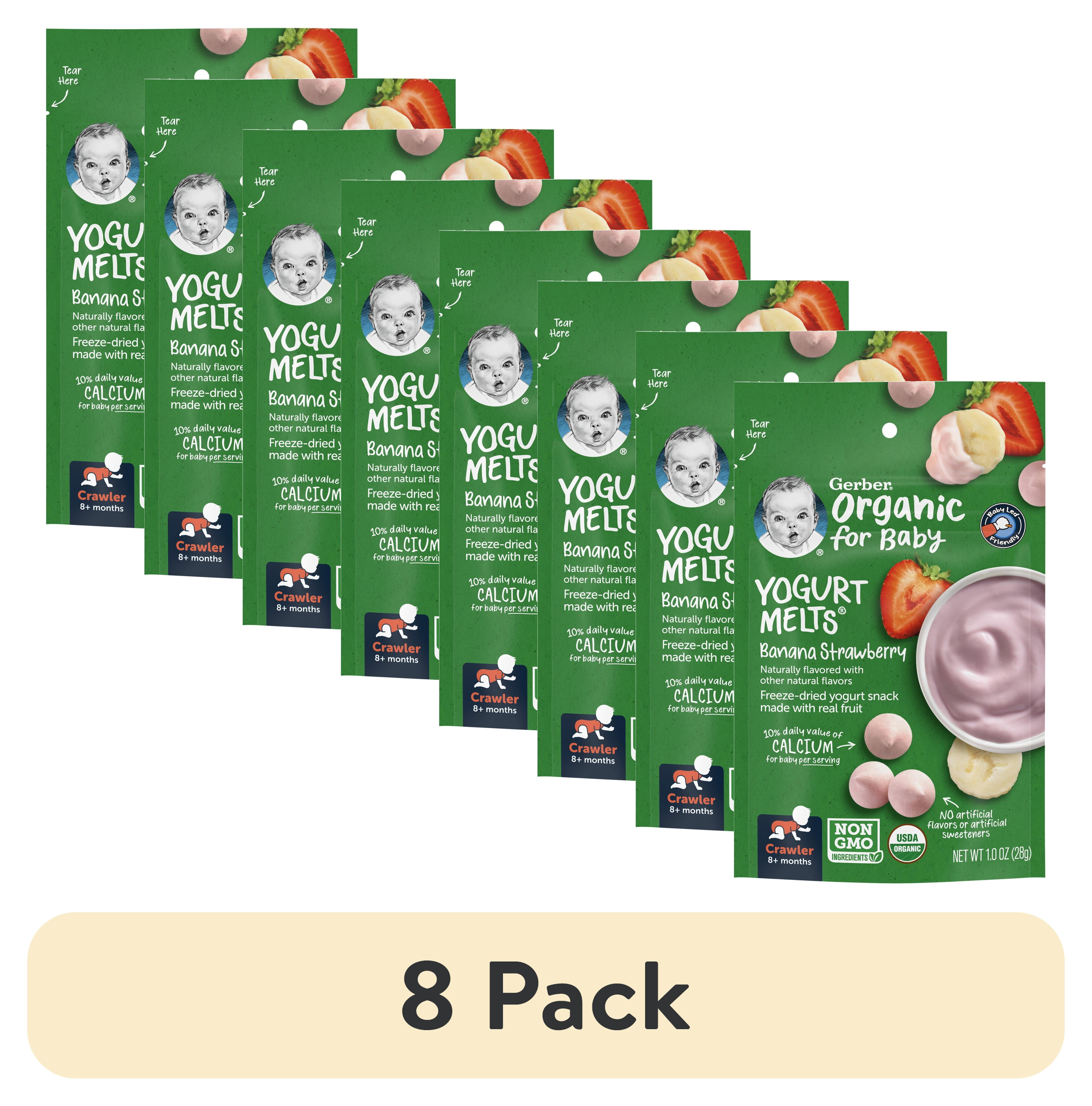 (8 pack) Gerber Stage 3 Organic Baby Food, Banana Strawberry Yogurt ...