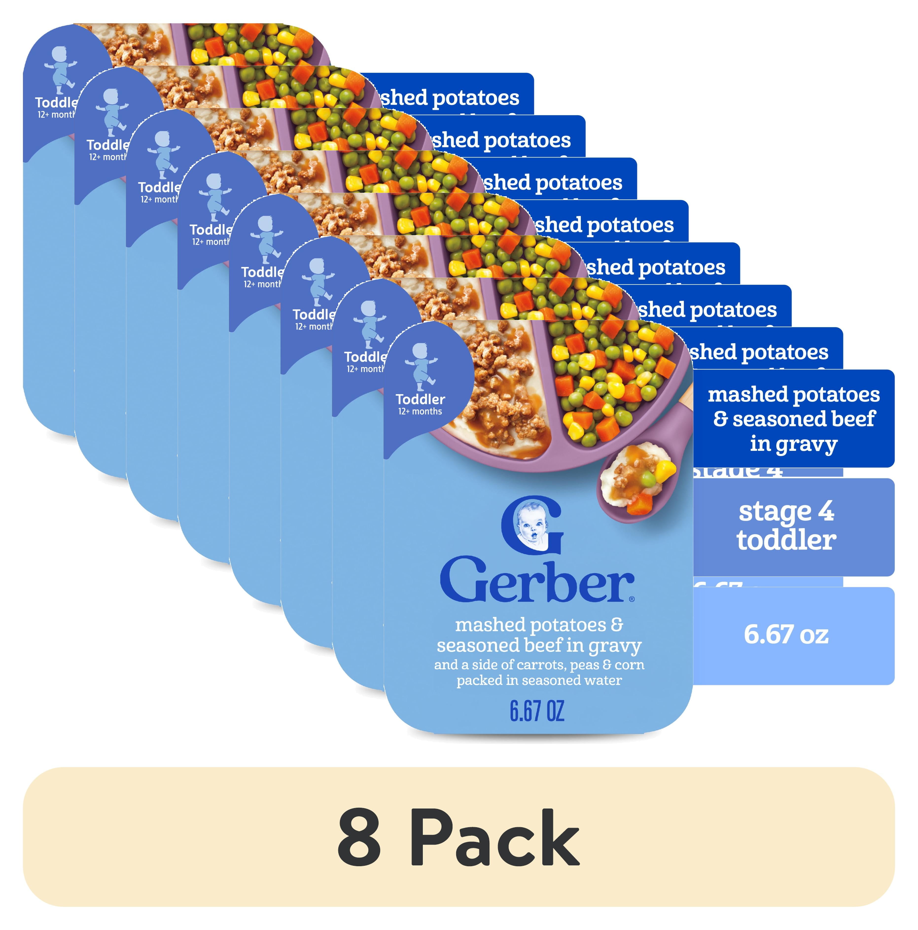 (8 pack) Gerber Mealtime for Toddler, Mashed Potatoes & Seasoned Beef ...