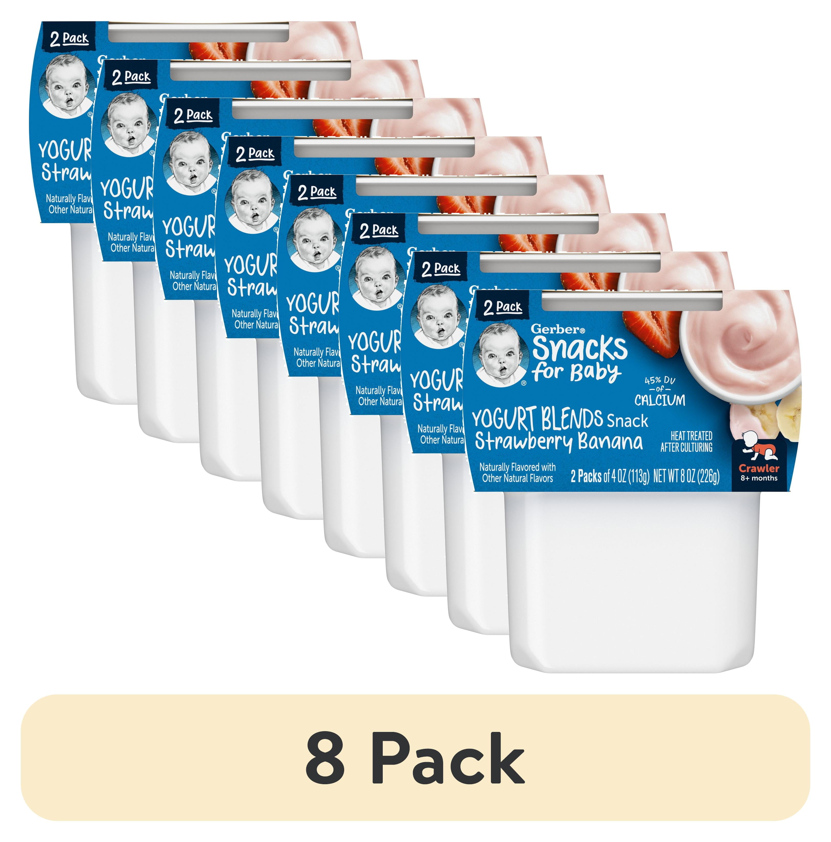 (8 pack) Gerber Yogurt Blends No Artificial Flavors Stage 3 Baby Food ...
