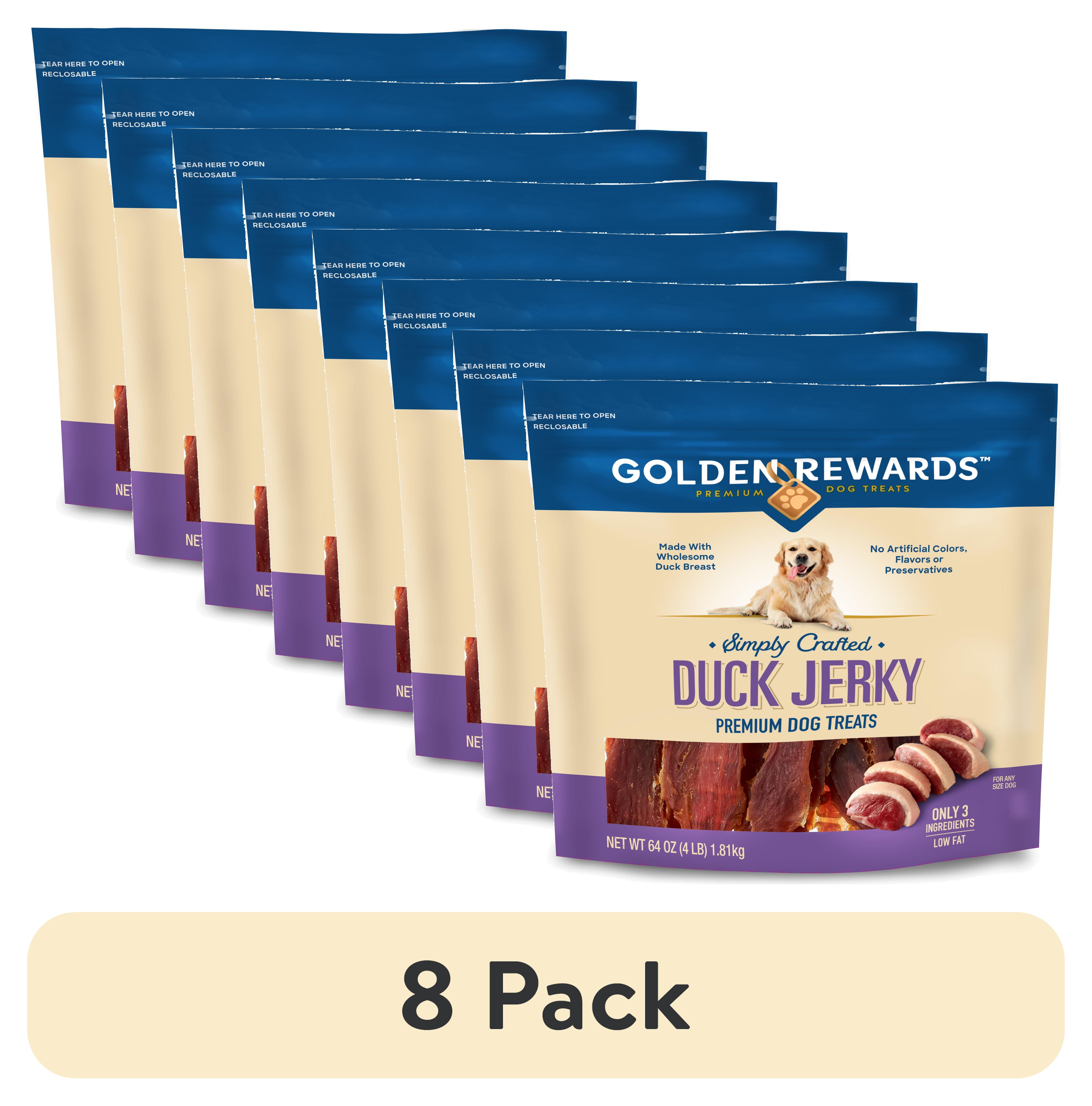 (8 pack) Golden Rewards Duck Flavor Premium Dry Jerky Treats for All ...