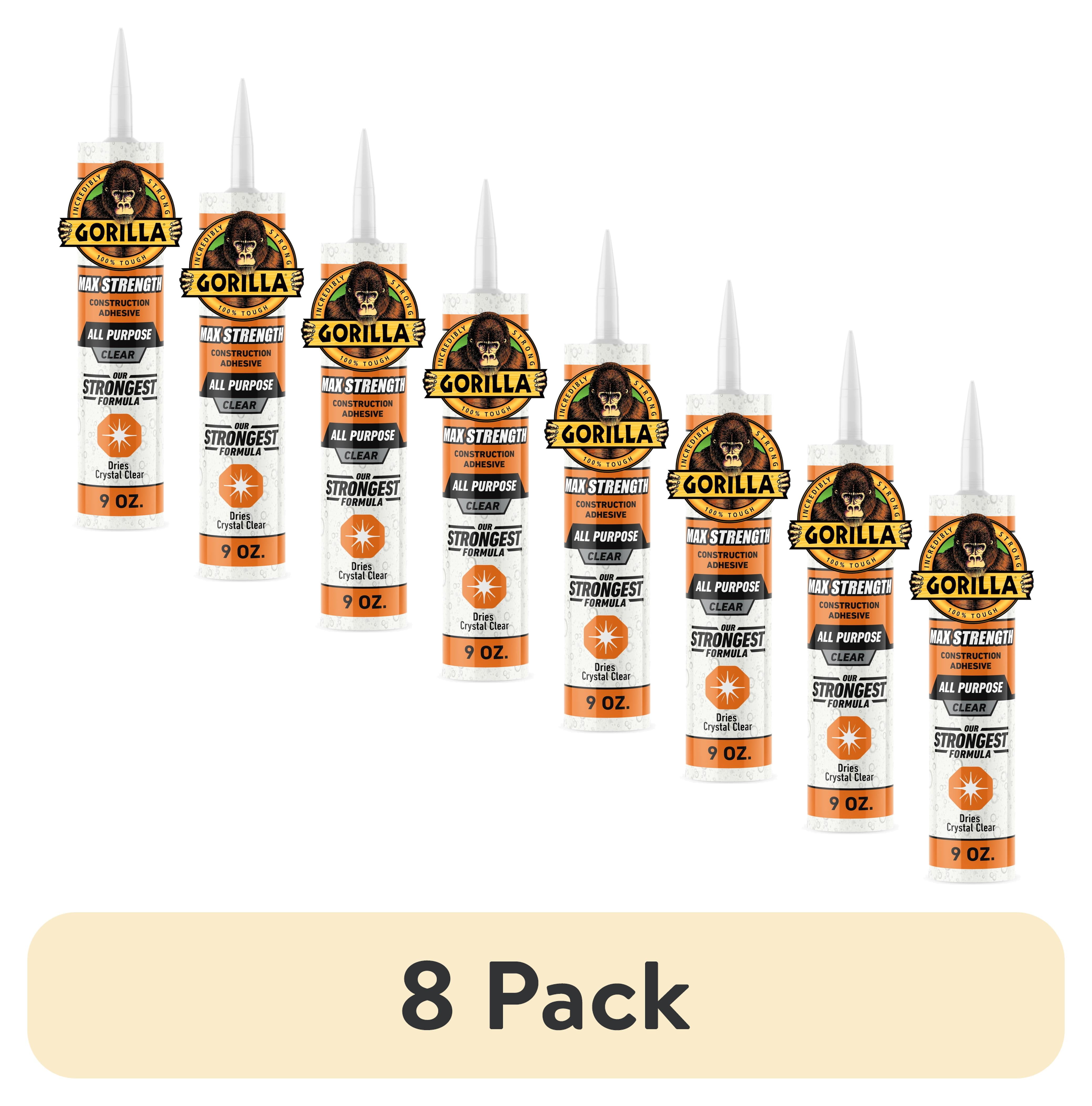 (8 pack) Gorilla Glue Clear Max Strength Construction Adhesive, 9 Ounce ...