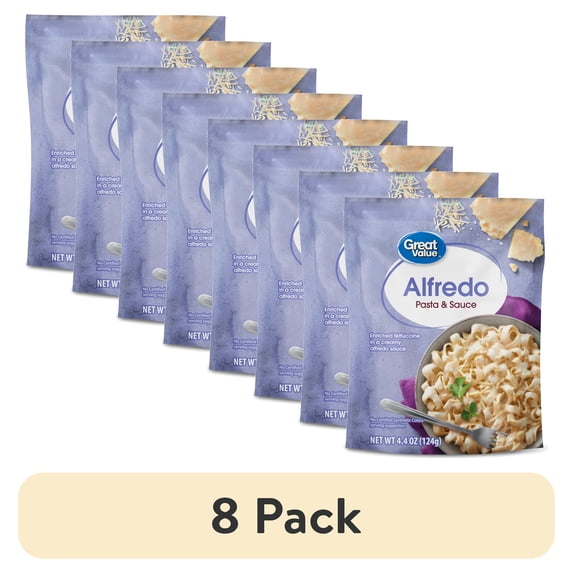 (8 pack) Great Value Alfredo-Style Pasta and Sauce, 4.4 oz (Shelf ...