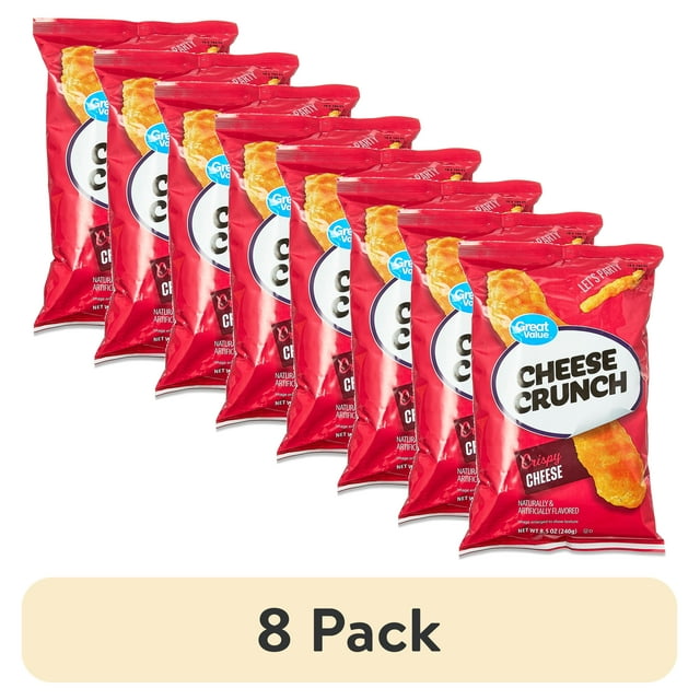 (8 pack) Great Value Cheese Crunch Crispy Cheese Flavored Snacks, 8.5 ...