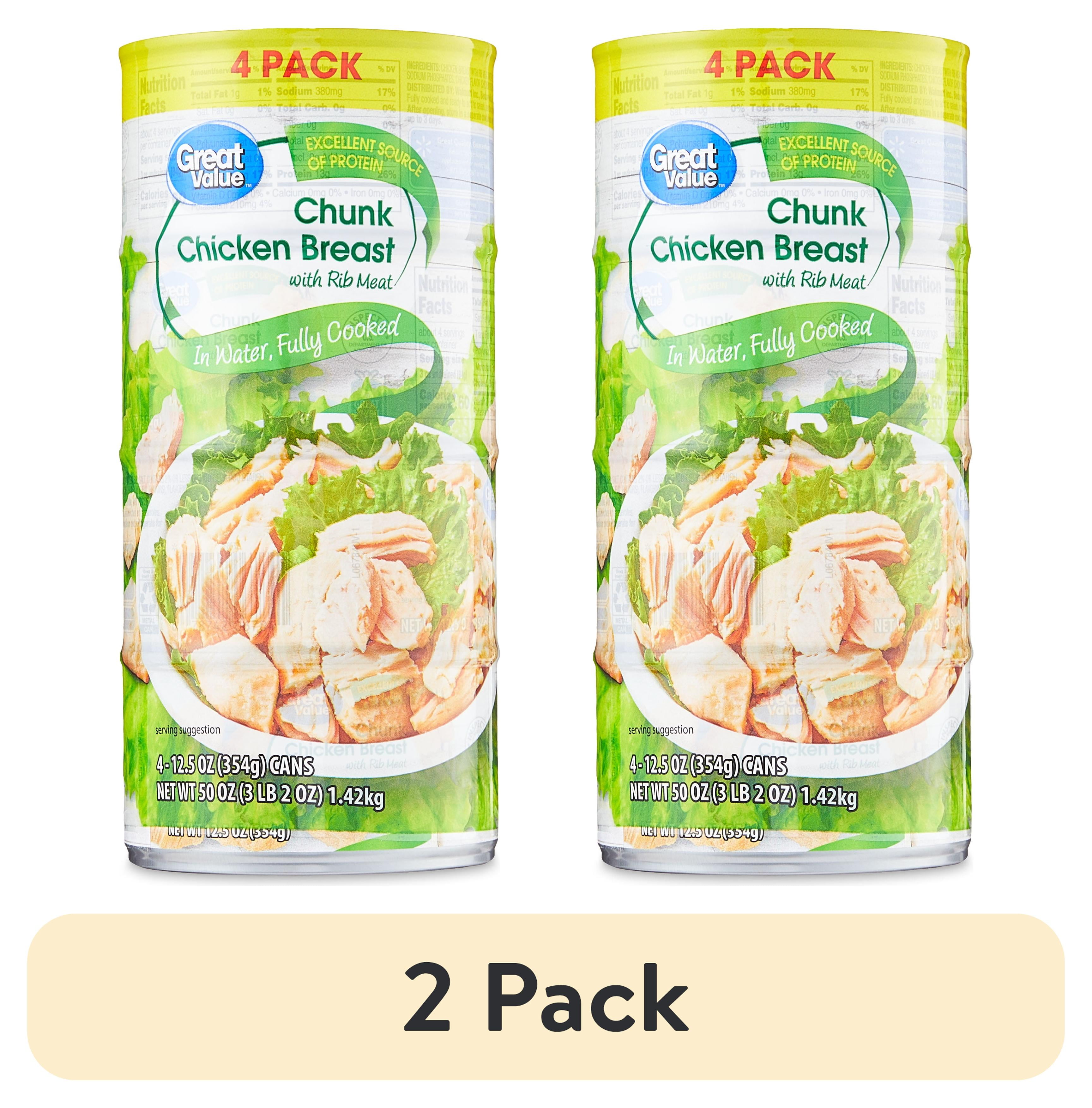 (8 pack) Great Value Chunk Chicken Breast, 12.5 Ounce Can (4 Pack ...
