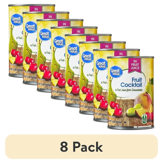 (8 pack) Great Value Fruit Cocktail in Juice, 15 oz - Walmart.com