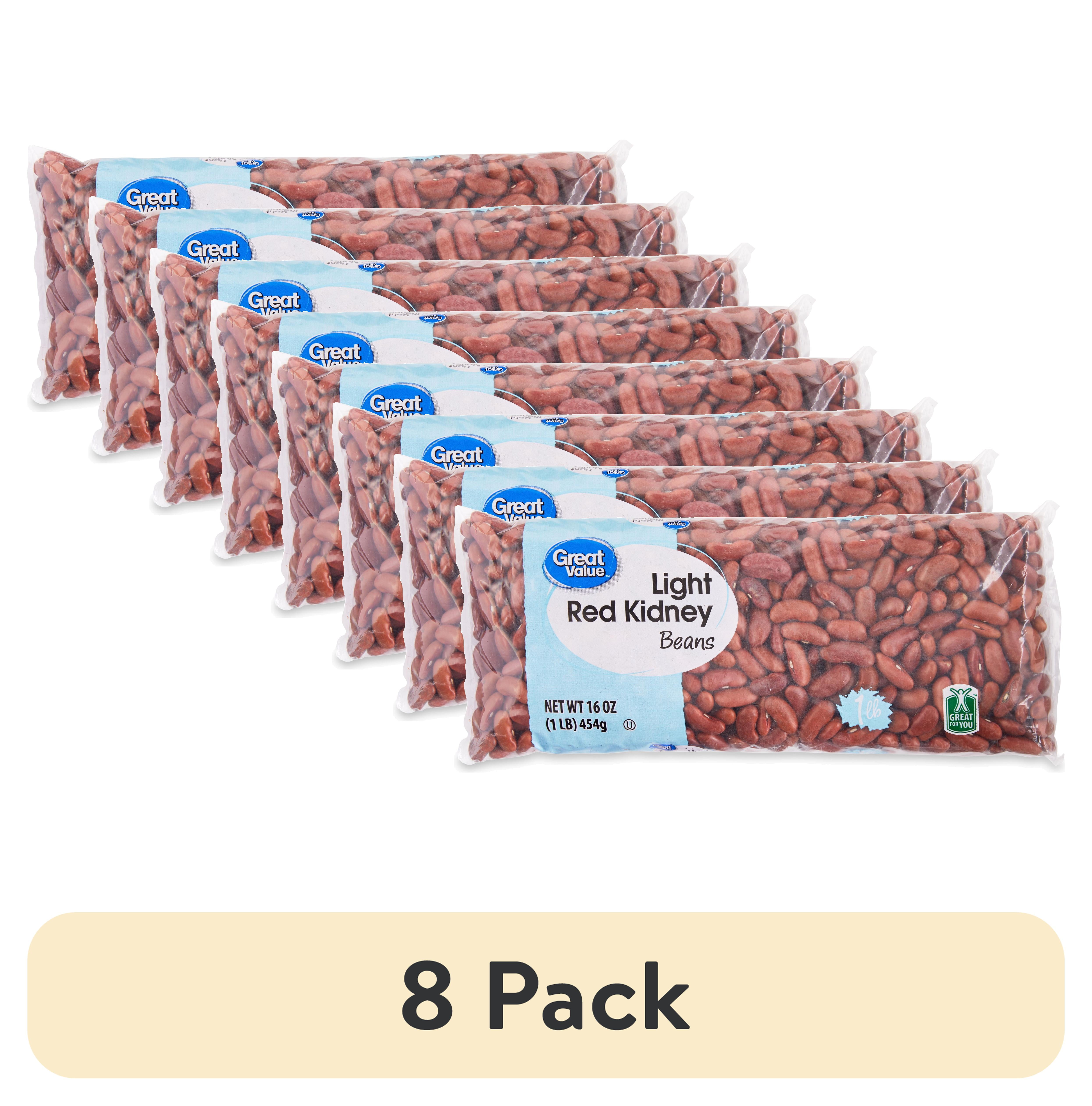 (8 pack) Great Value Light Red Kidney Beans, 1 lb - Walmart.com