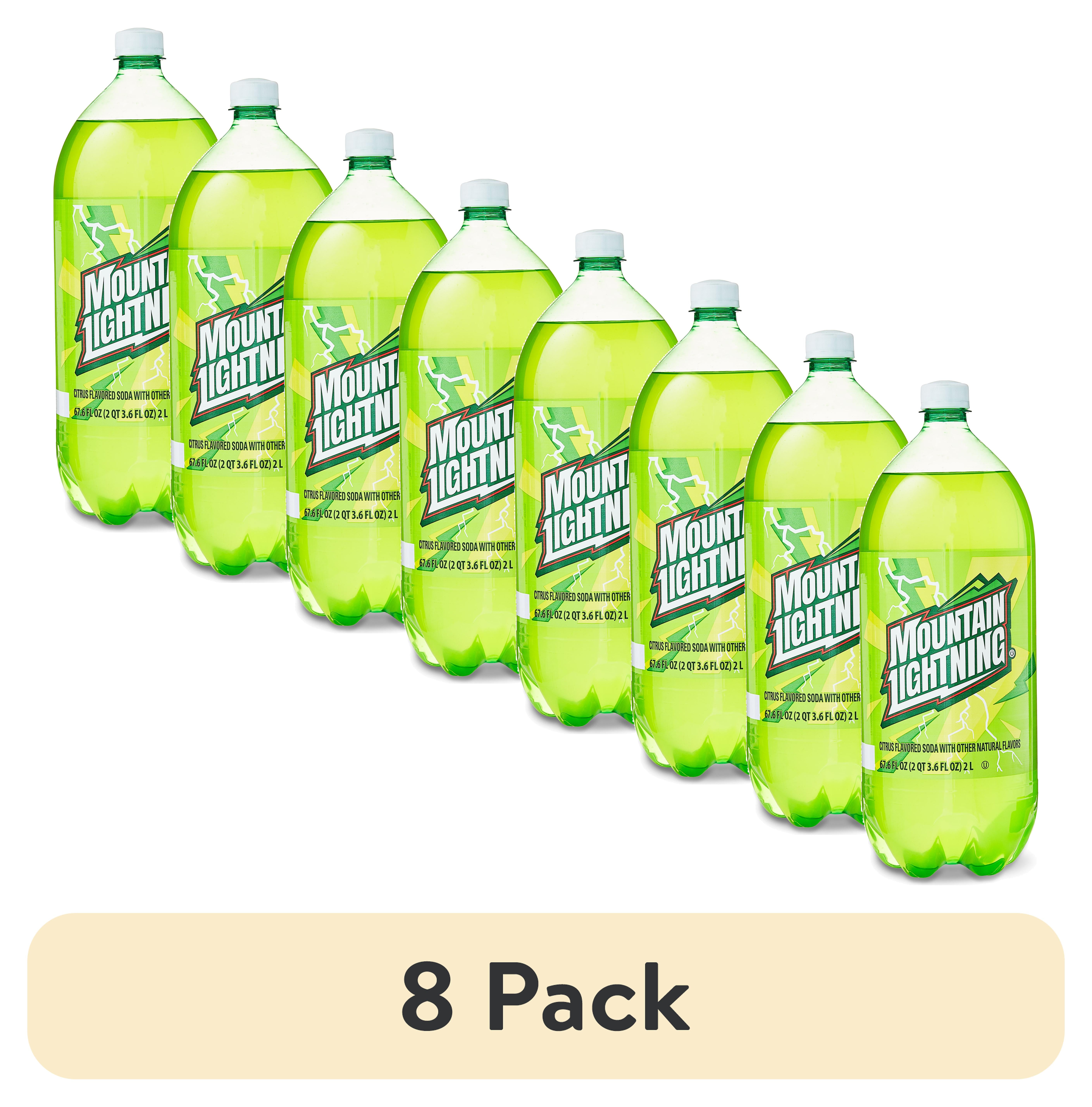 (8 pack) Great Value Mountain Lightning Citrus Flavored Soda Pop, 2 ...