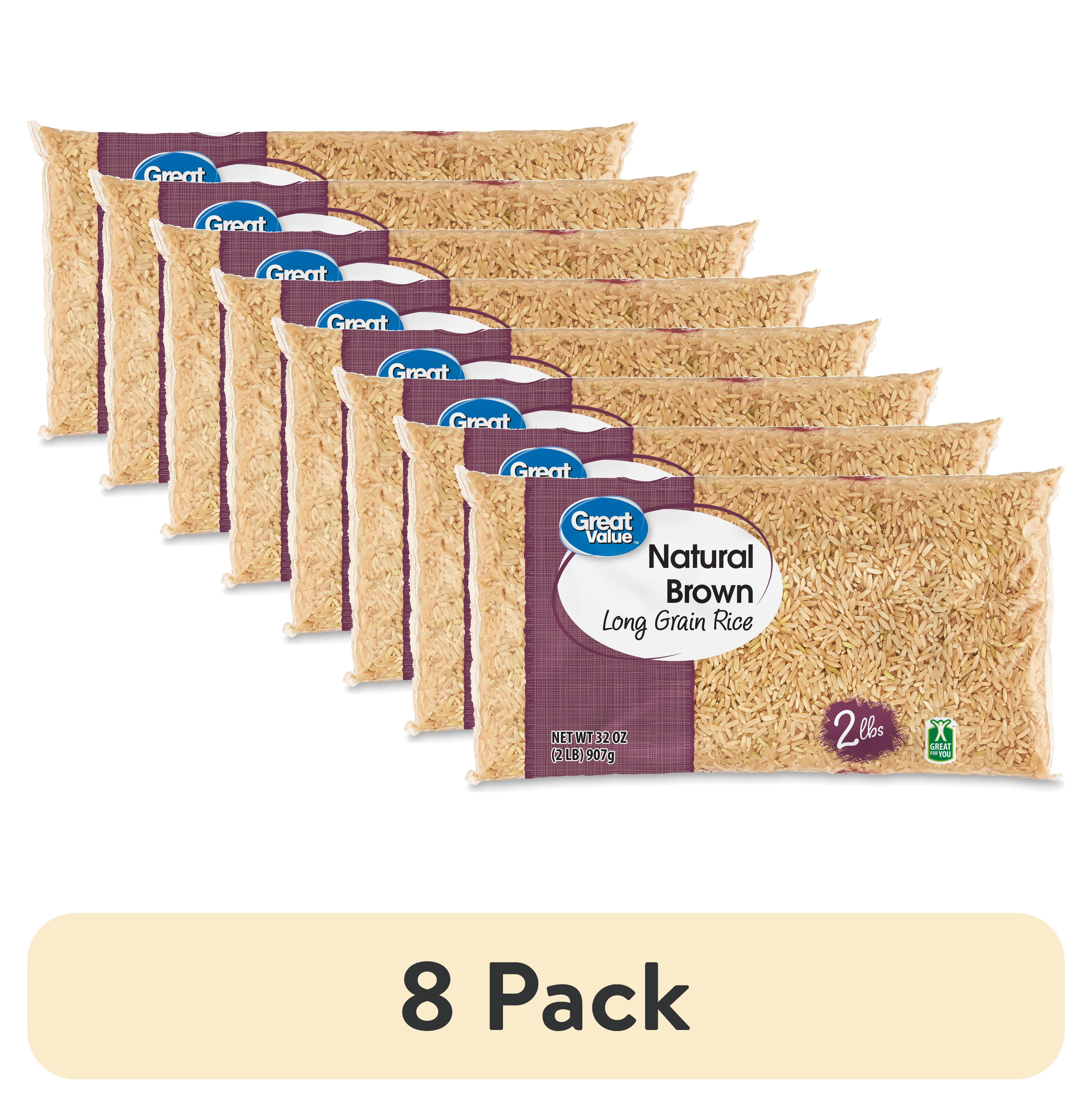 (8 pack) Great Value Natural Brown Long Grain Rice, 32 oz - Walmart.com