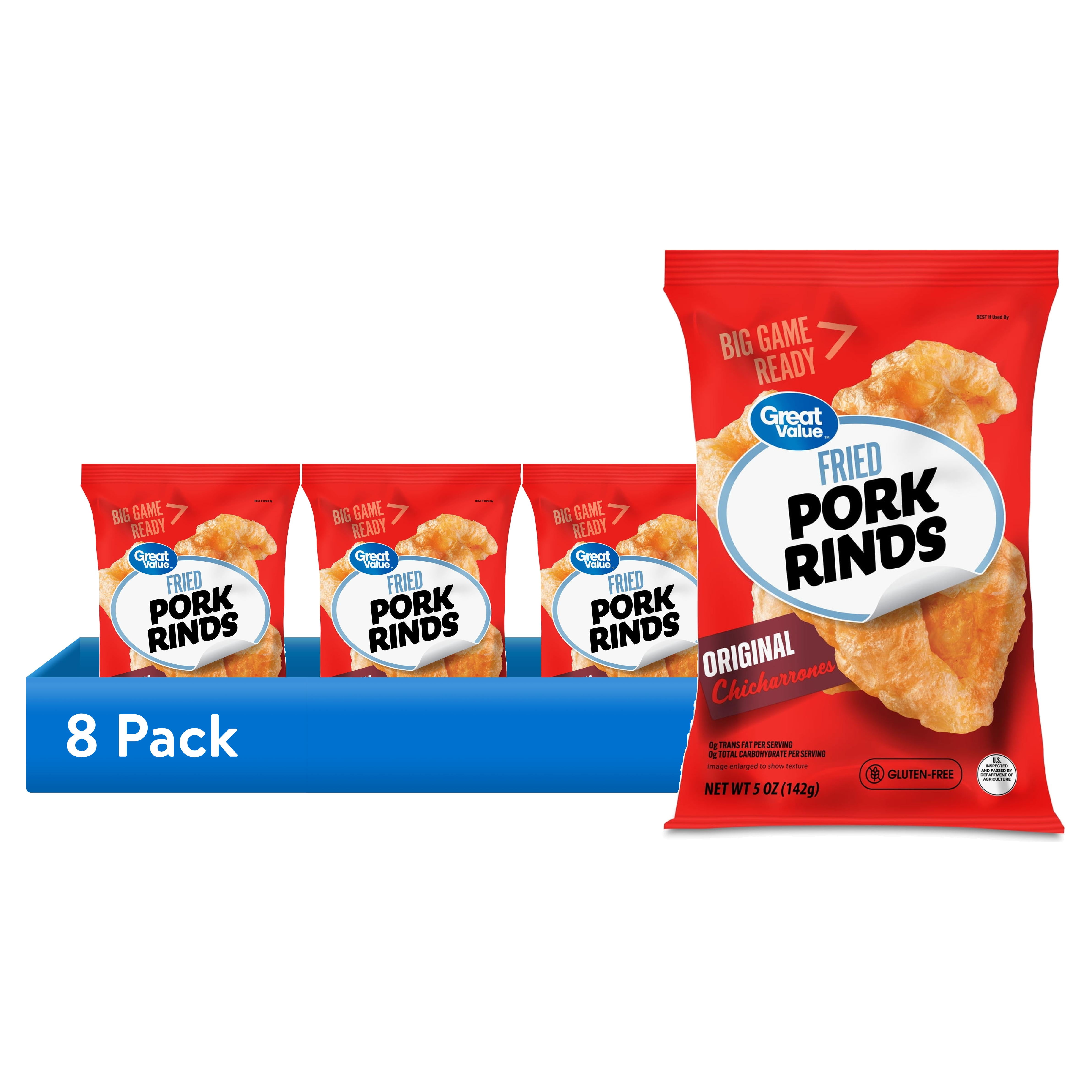 (8 pack) Great Value Original Chicharrónes Fried Pork Rinds, 5 oz ...