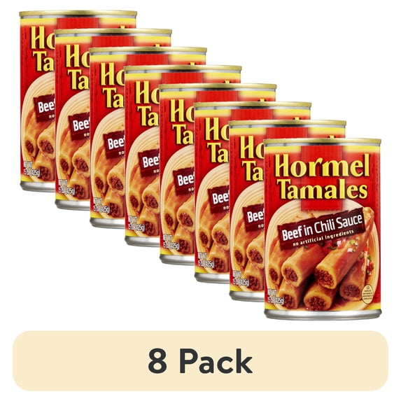 (8 pack) HORMEL Beef Tamales in Chili Sauce, Shelf-Stable, 15 oz Steel ...