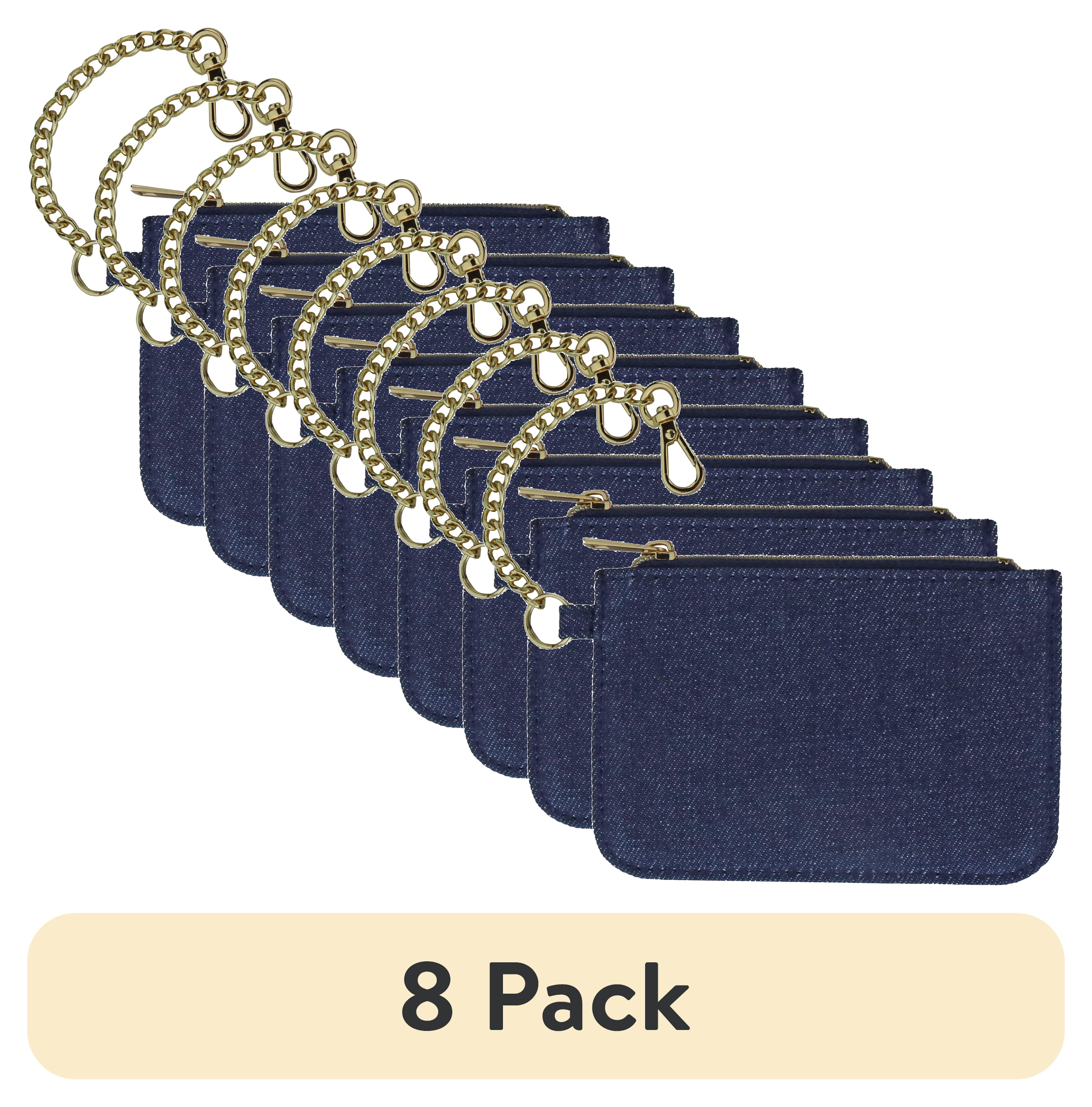 (8 pack) Hello Hobby Small Adult Unisex Wallet with Chain, Denim ...