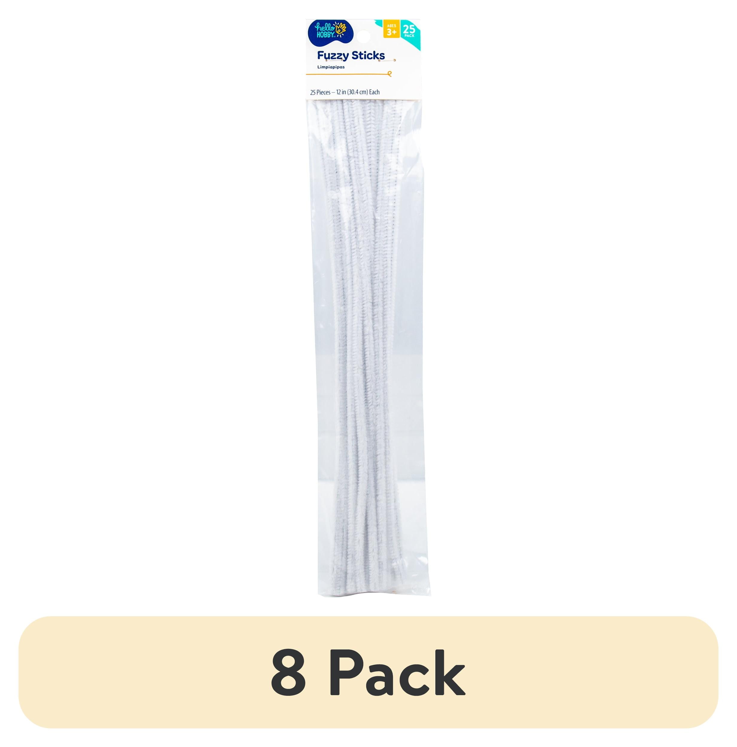 (8 pack) Hello Hobby White Fuzzy Sticks, 25-Pack - Walmart.com