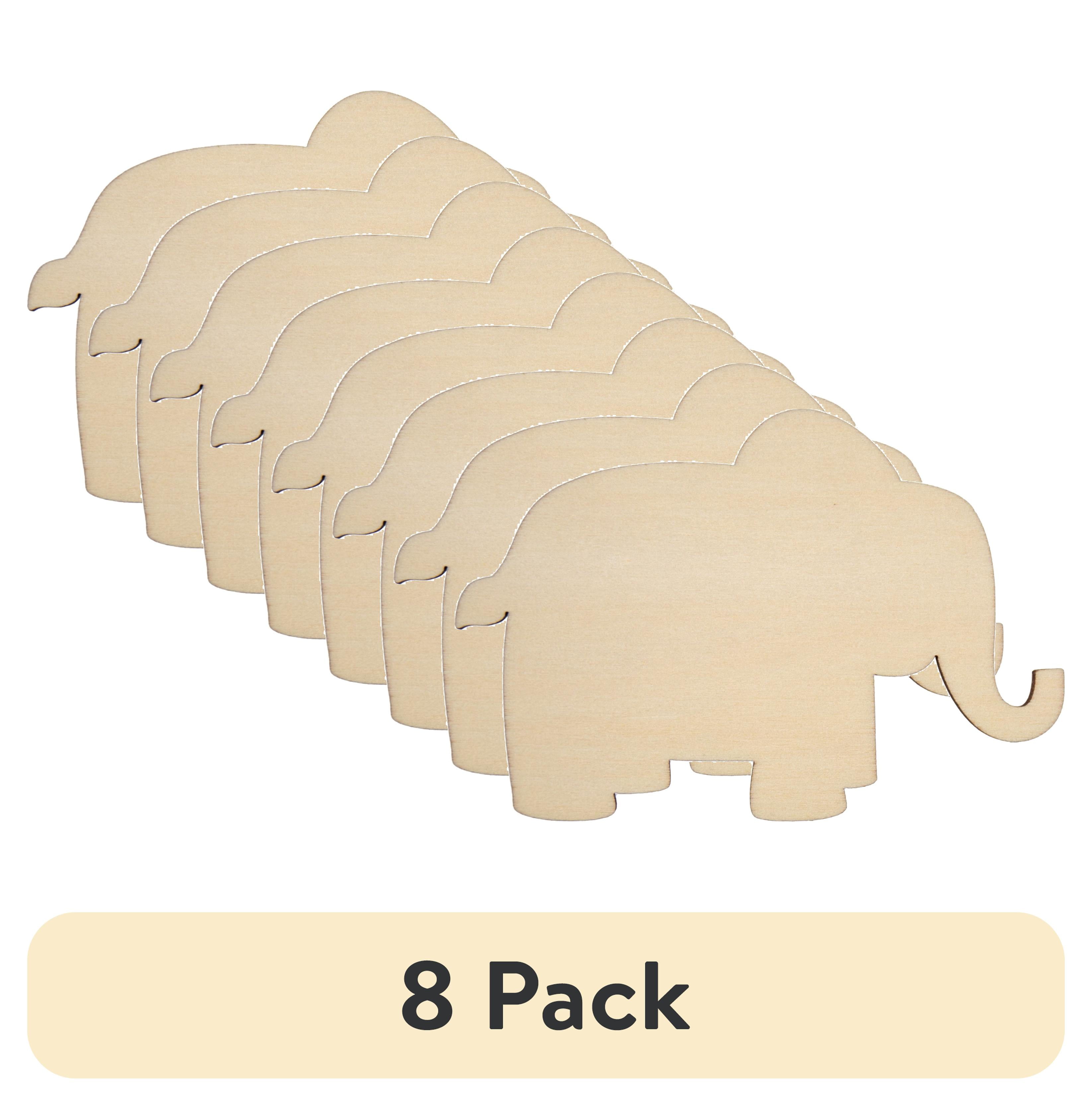 (8 pack) Hello Hobby Wooden Elephant Shape, Ready-to-Decorate Die-Cut ...