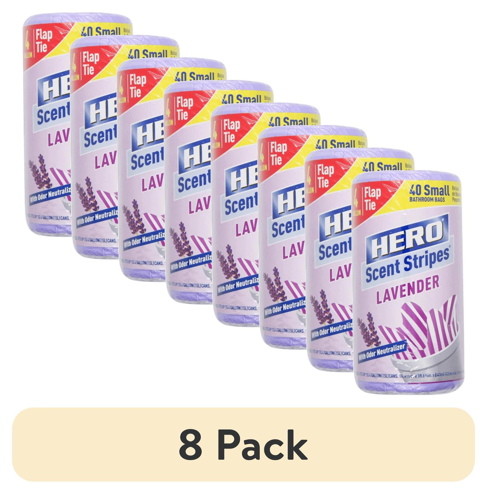 (8 pack) Hero Scent Stripes 4-Gallon, Lavender Scented, Small Flap Tie ...