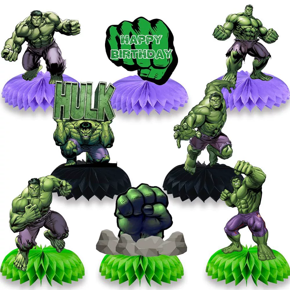 8 pack Hulk Party Honeycomb Centerpiece Table Decorations Birthday ...