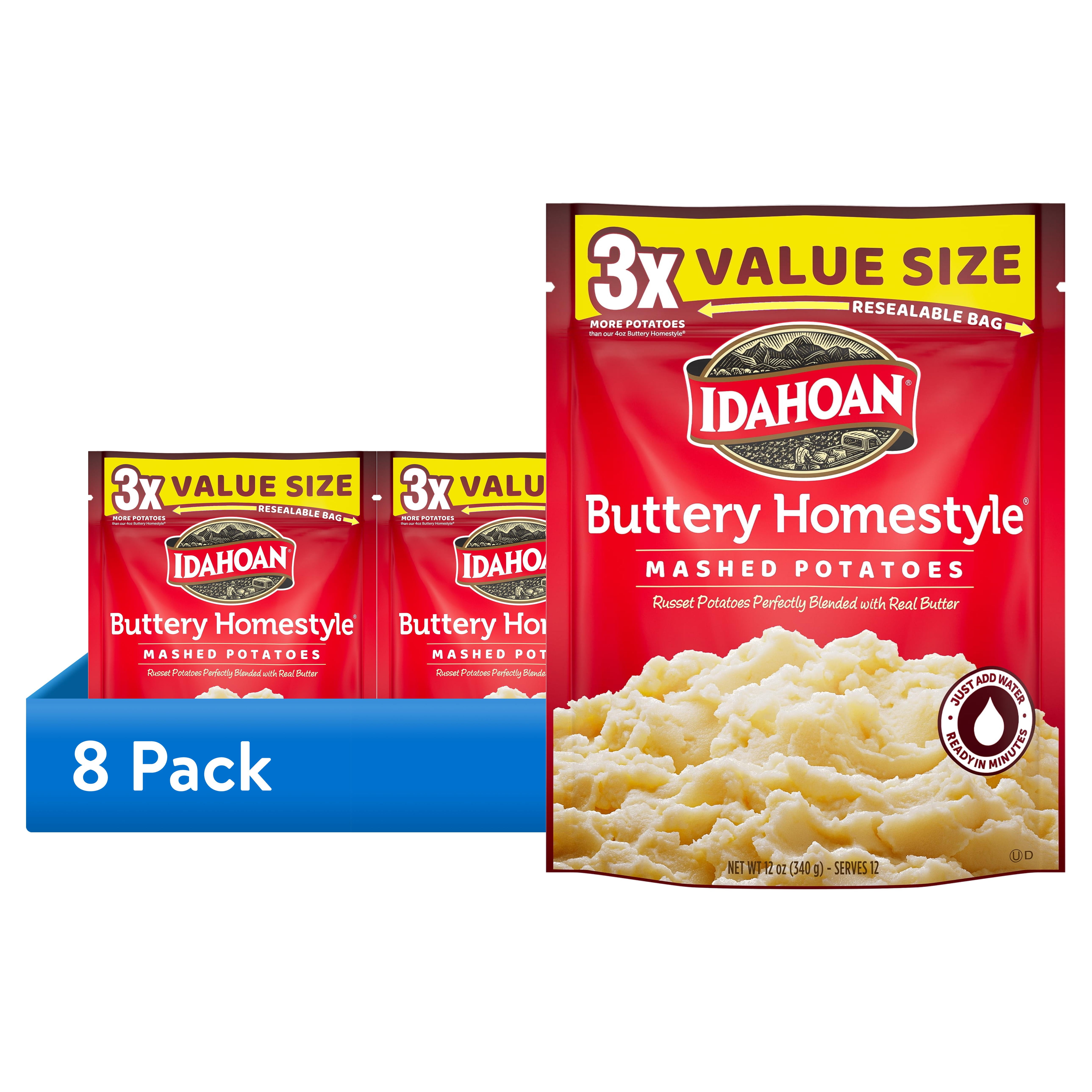 (8 pack) Idahoan Buttery Homestyle Mashed Potatoes Value Size Side Dish ...