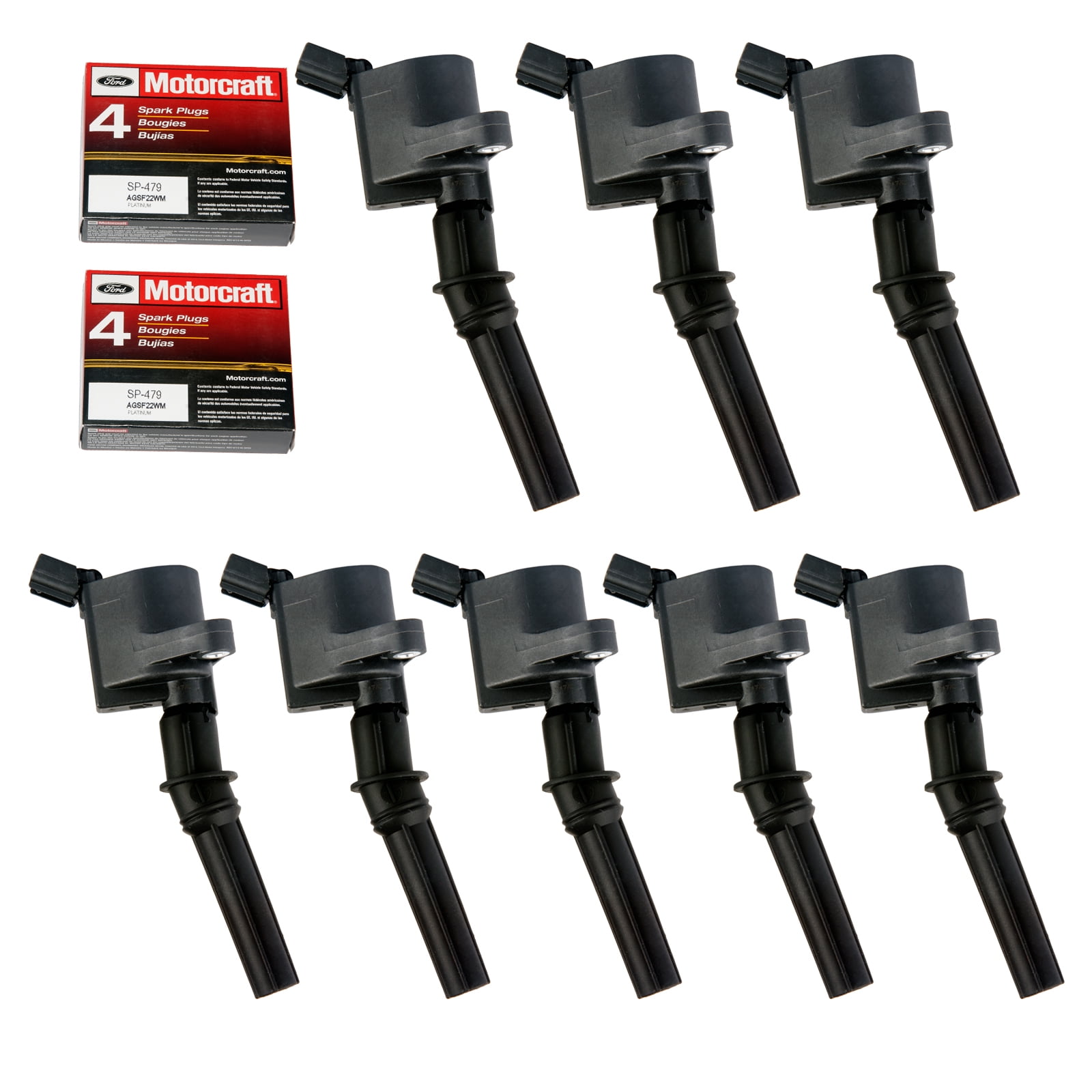 8 pack Ignition Coil DG508 & Motorcraft Spark Plug SP479 for Ford 4.6L ...