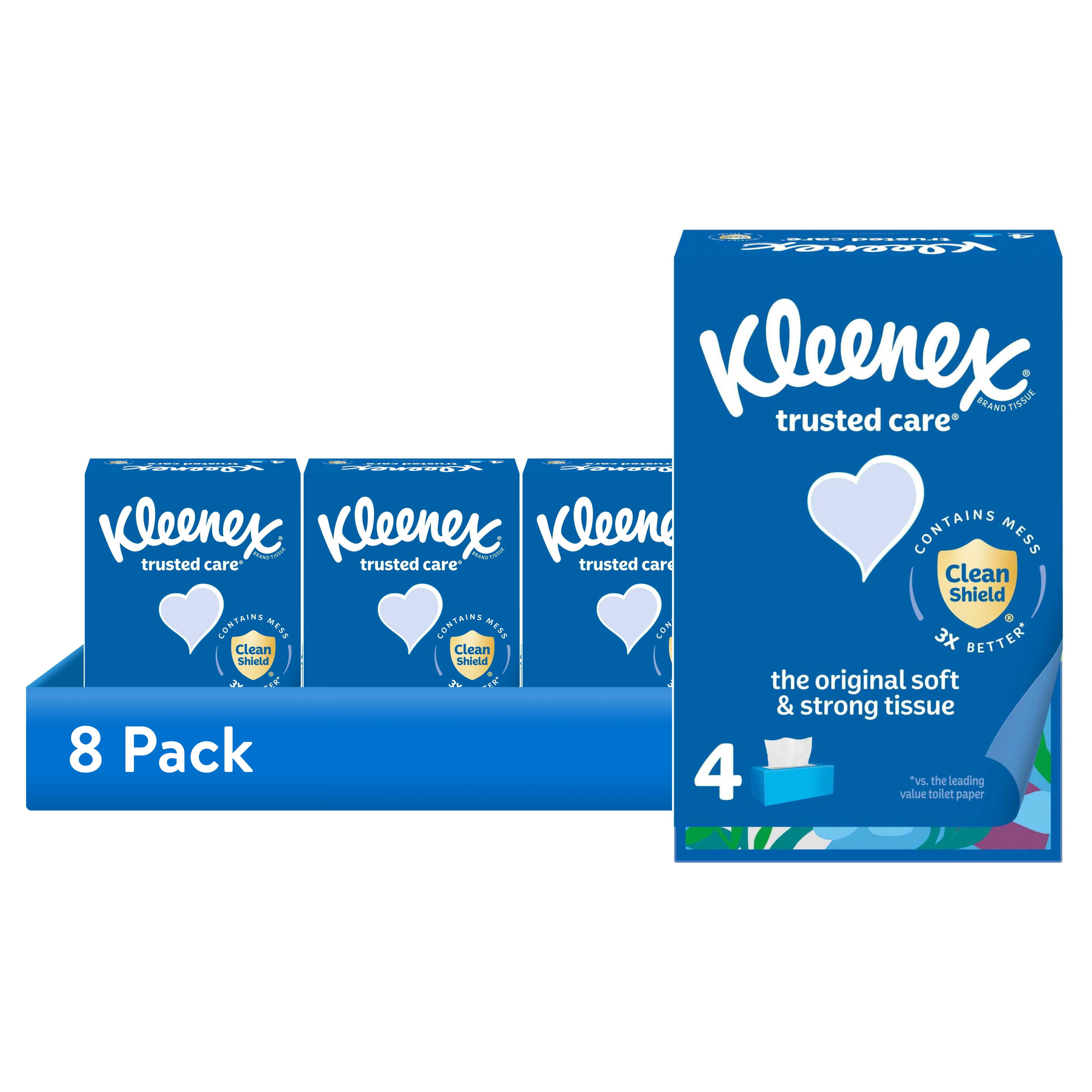 (8 pack) (8 pack of 4) Kleenex Trusted Care Facial Tissues, 4 Flat ...