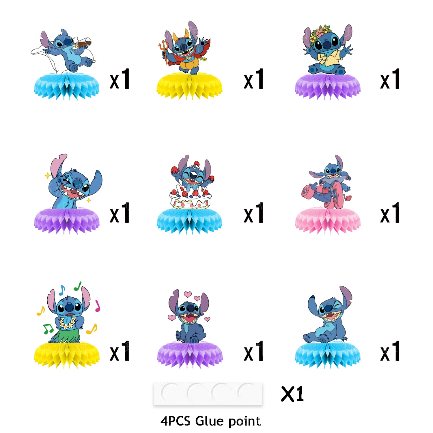 8 pack Kuromi Party Honeycomb Centerpiece Table Decorations Birthday ...