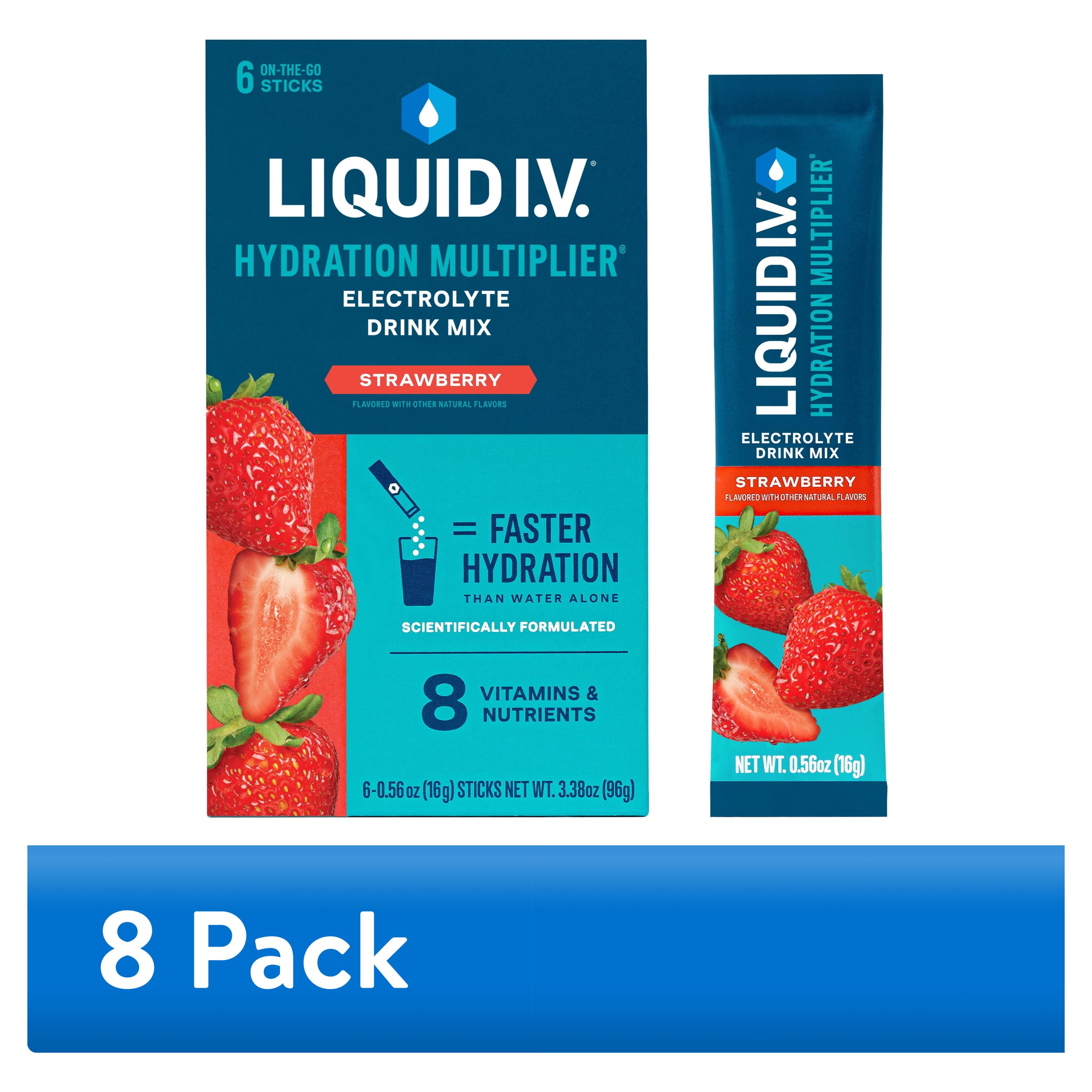 (8 pack) Liquid I.V. Hydration Multiplier, Strawberry, 6 Ct ...