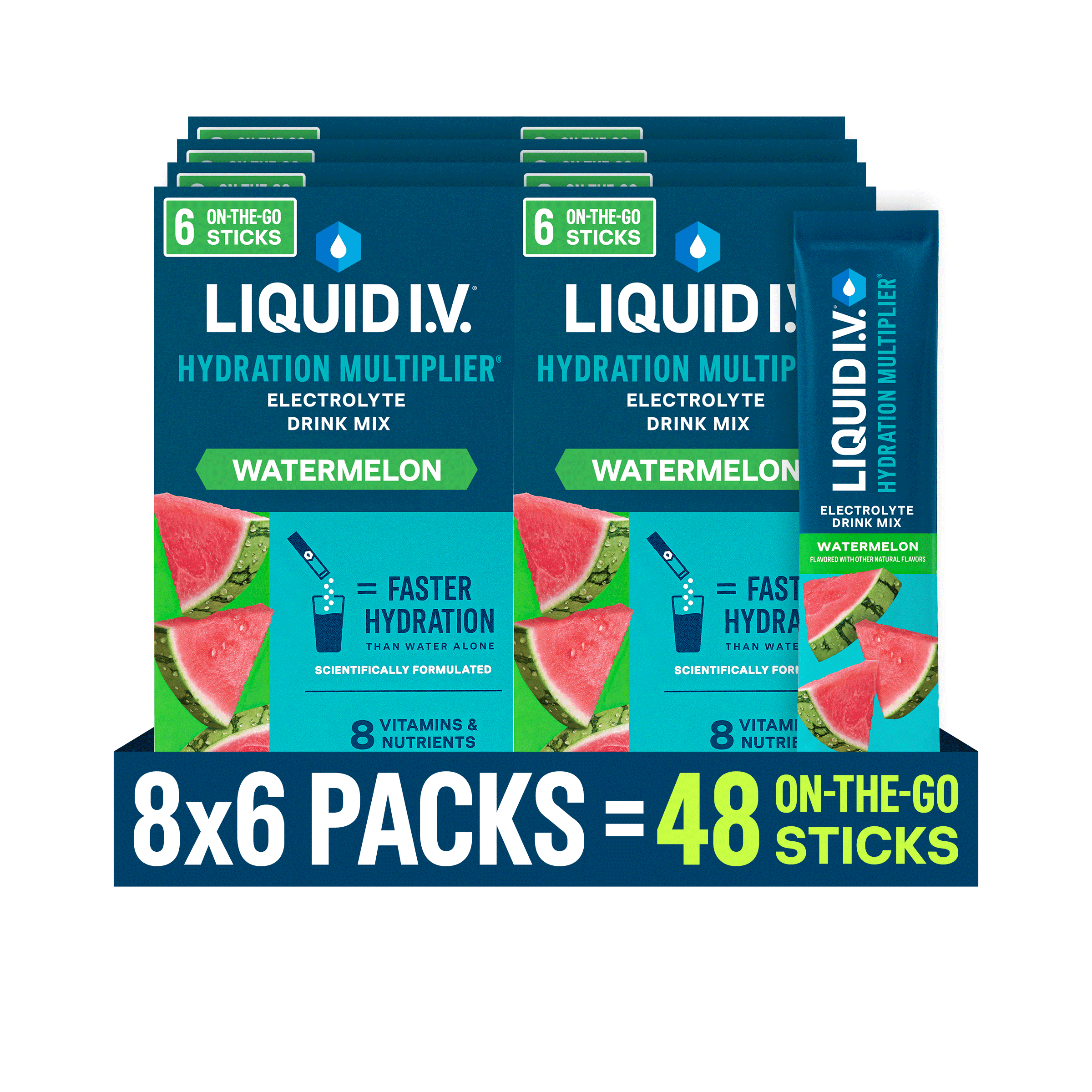 (8 pack) Liquid I.V.® Watermelon Hydration Multiplier® Powdered ...