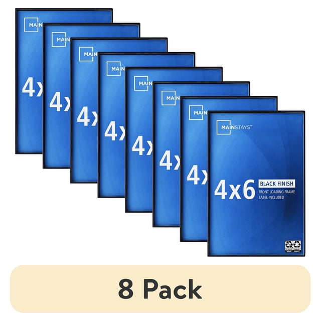 (8 pack) MS 4x6 Front Loading Tabletop / Wall Picture Frame, Black ...